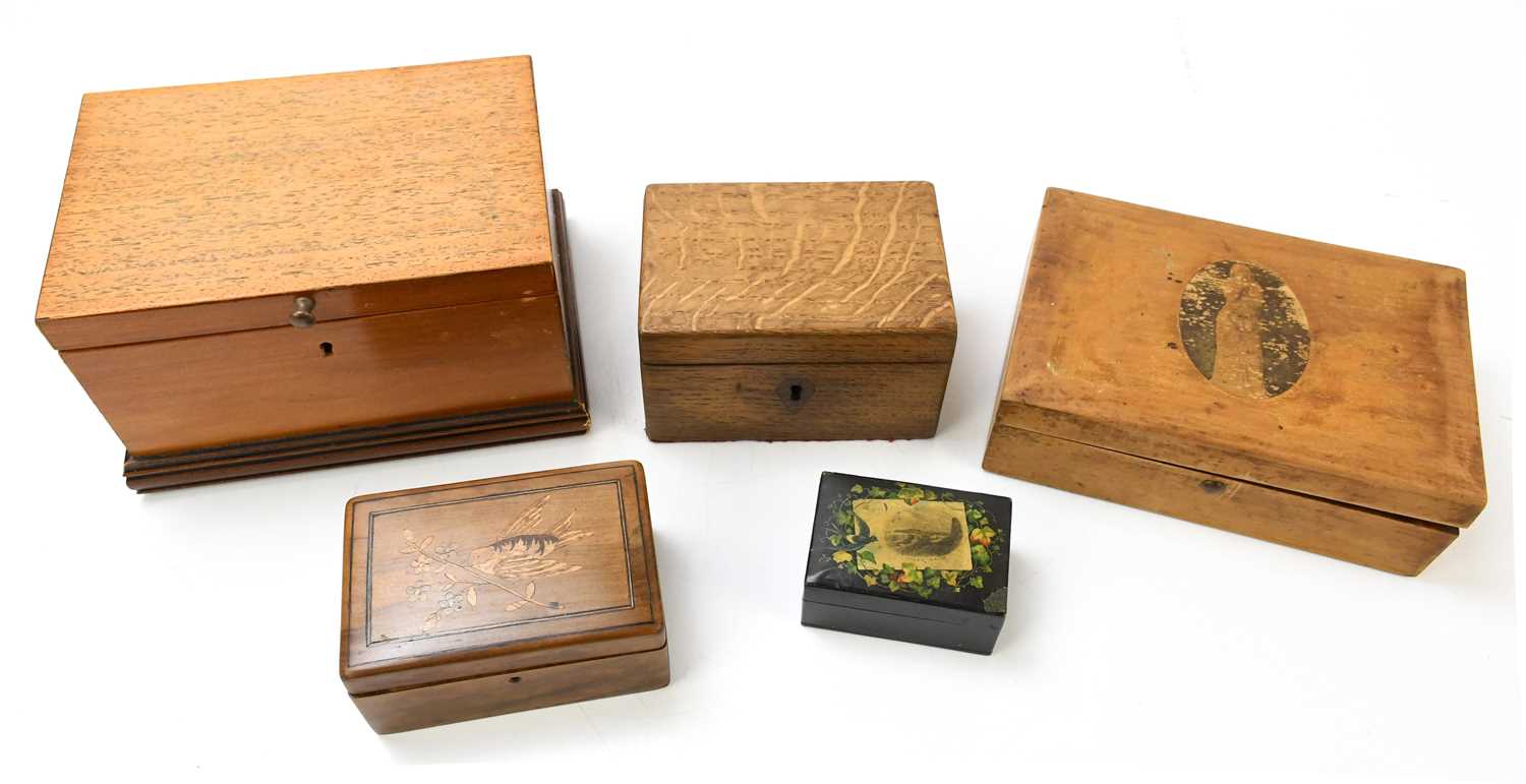 Lot 2397 - A group of four work boxes, to include one