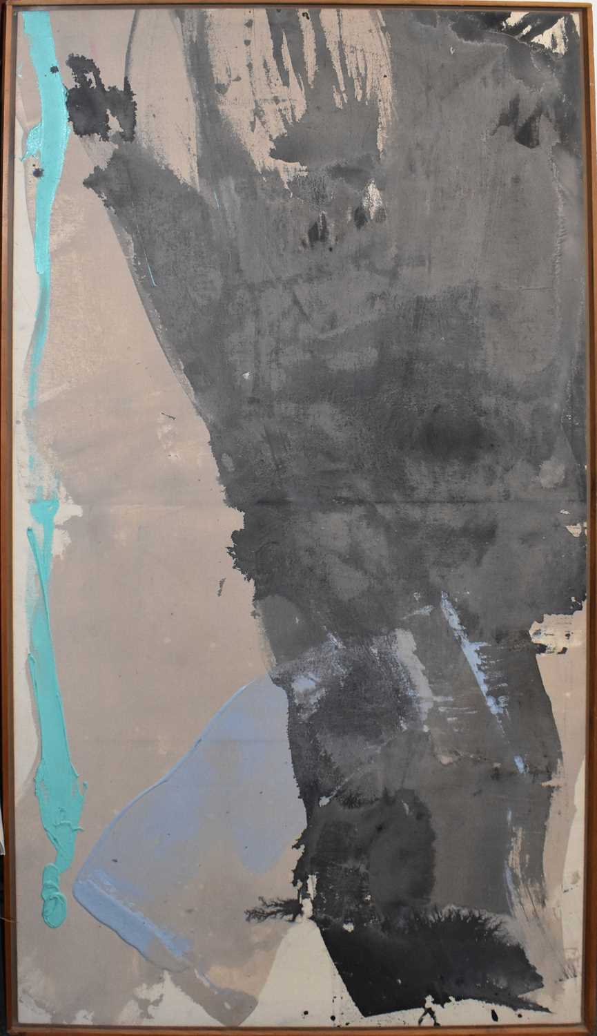 Lot 203 - KAY SAUNDERS (born 1946); a large canvas,
