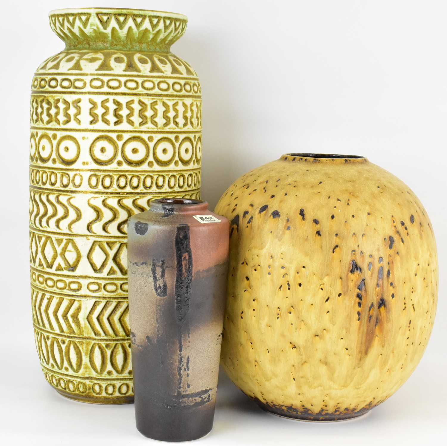 Lot 391 - BAY KERAMI, WEST GERMANY; three vases, the