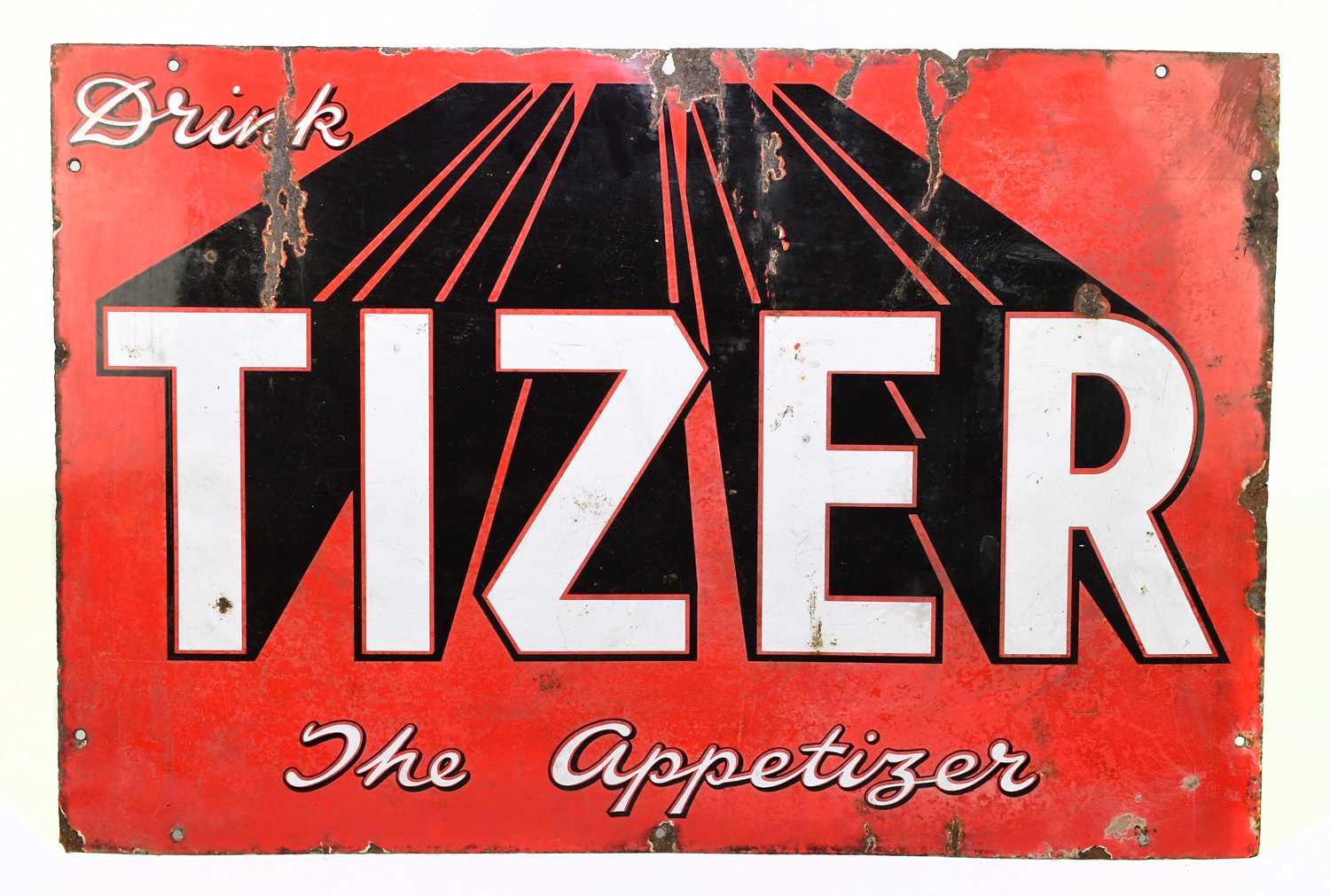 Lot 2376 - TIZER; an original advertising enamel sign