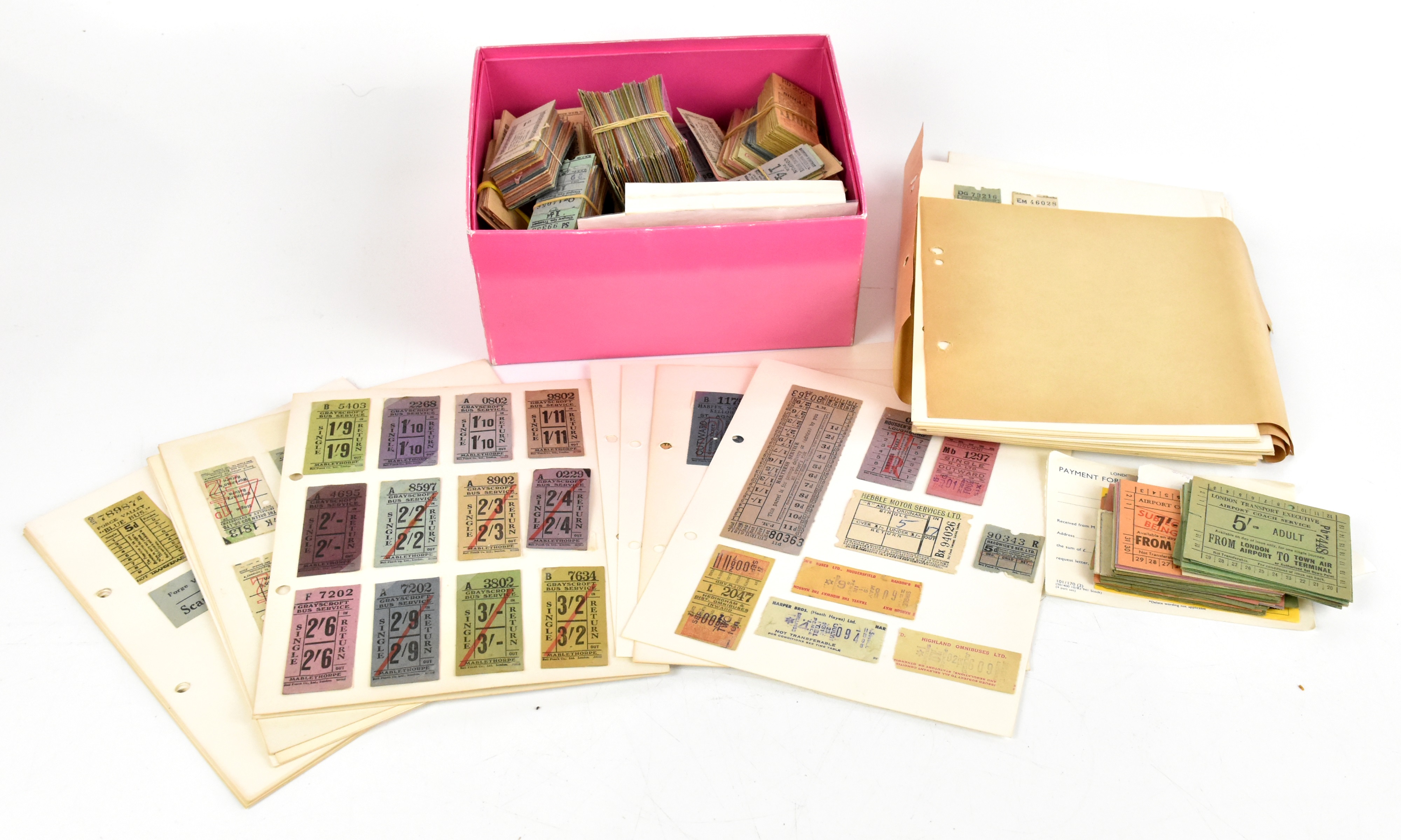 Lot 100 - A small collection of vintage bus tickets,