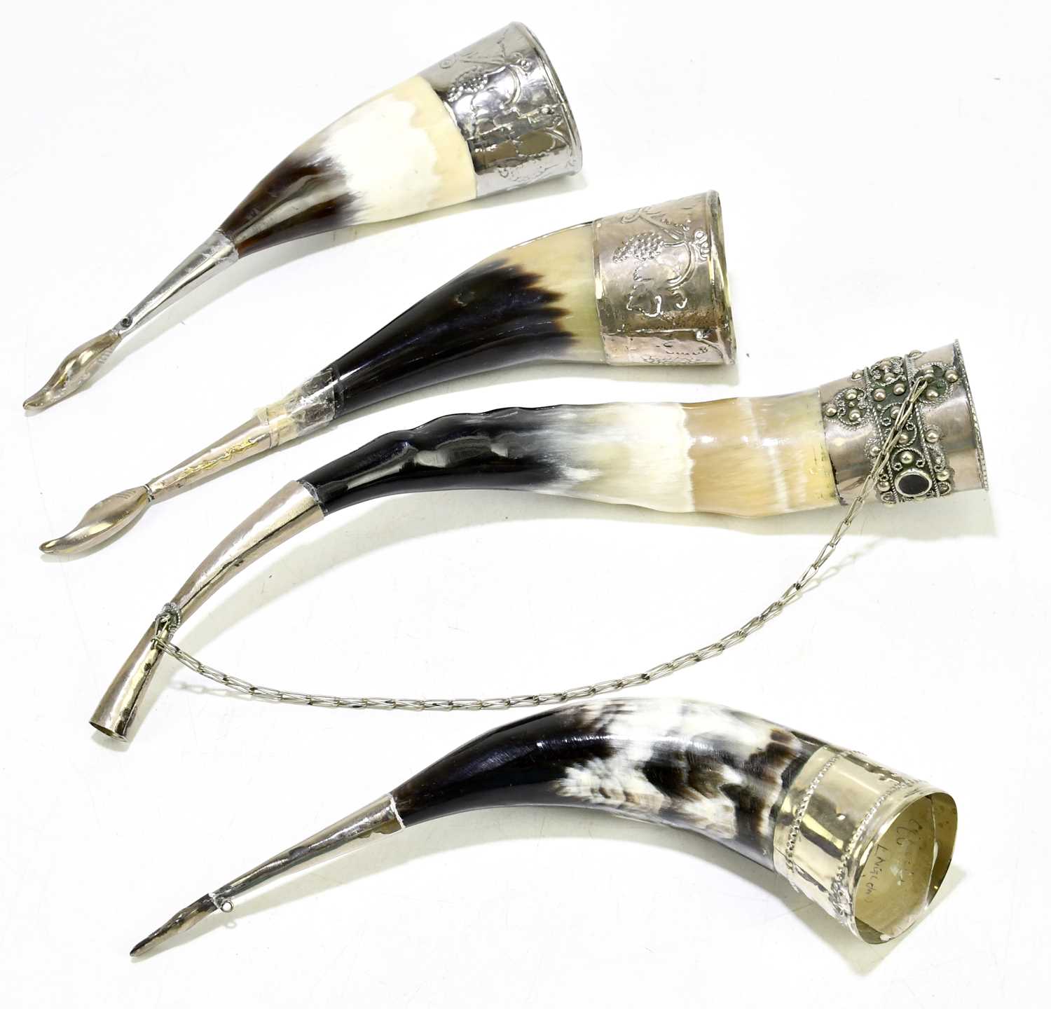 Lot 203 - ENGLAND INTERNATIONAL; four polished horn