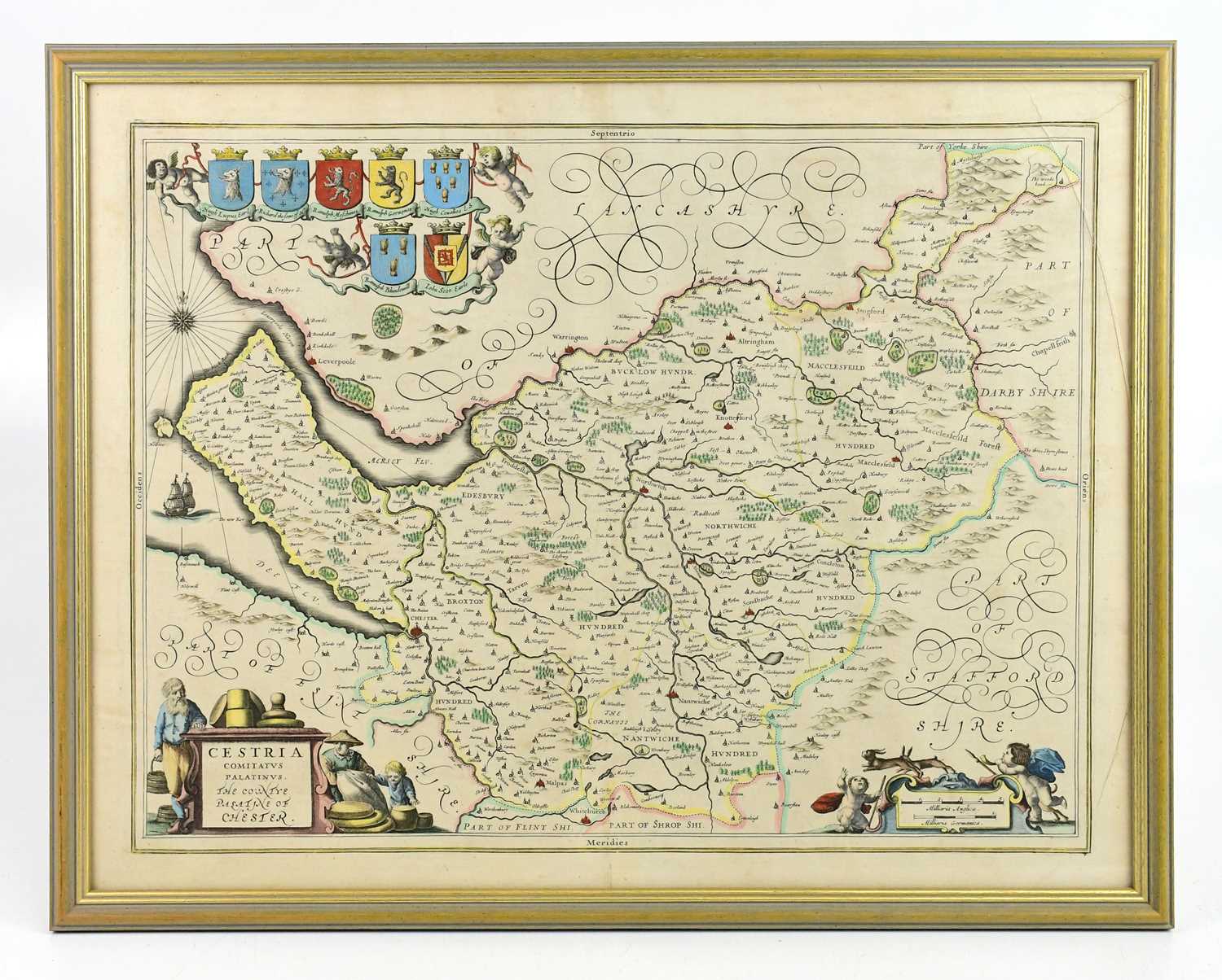 Lot 1538 - JANSSEN; hand coloured engraved map of