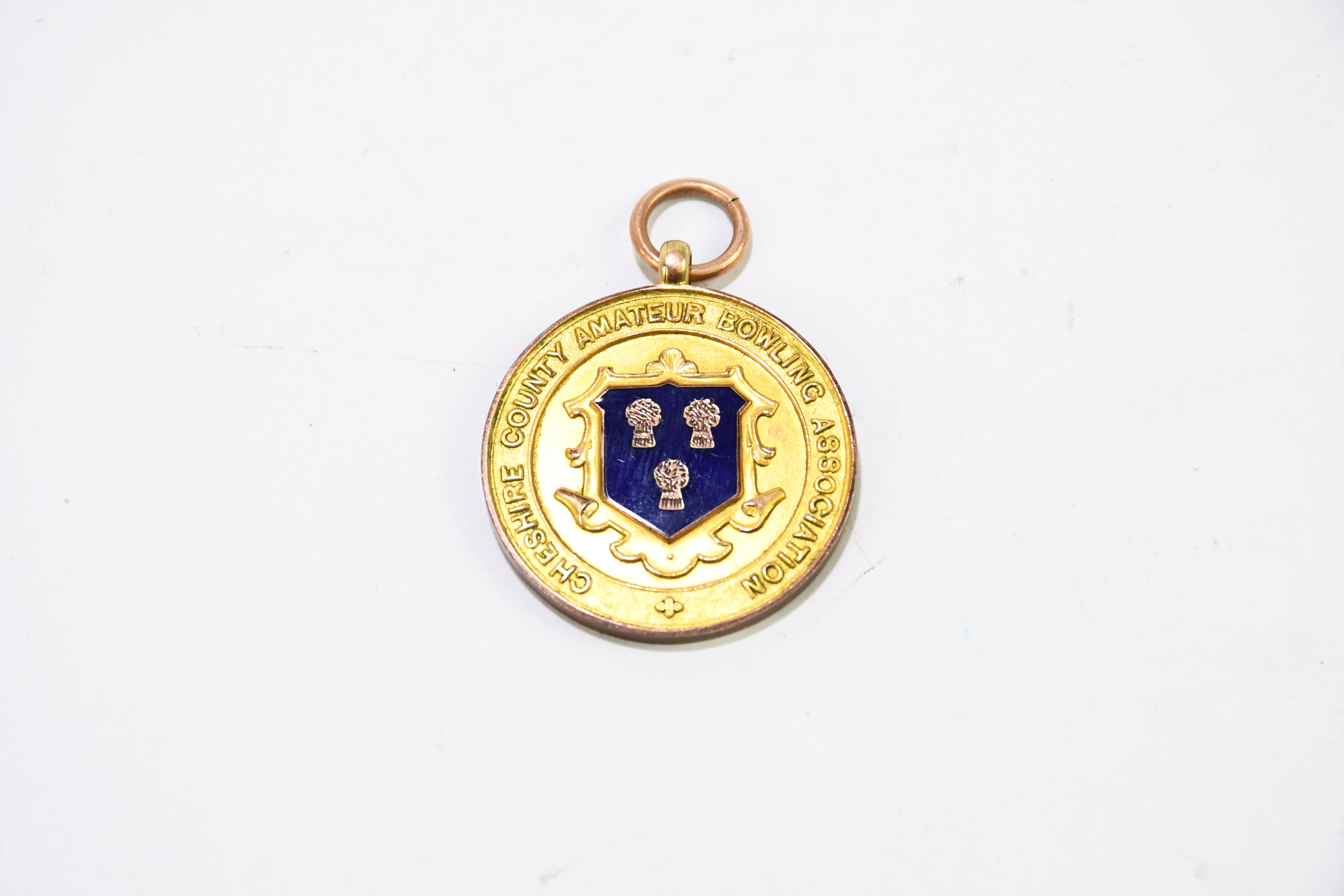 Lot 1452 - Three 9ct gold and enamel medals, two from