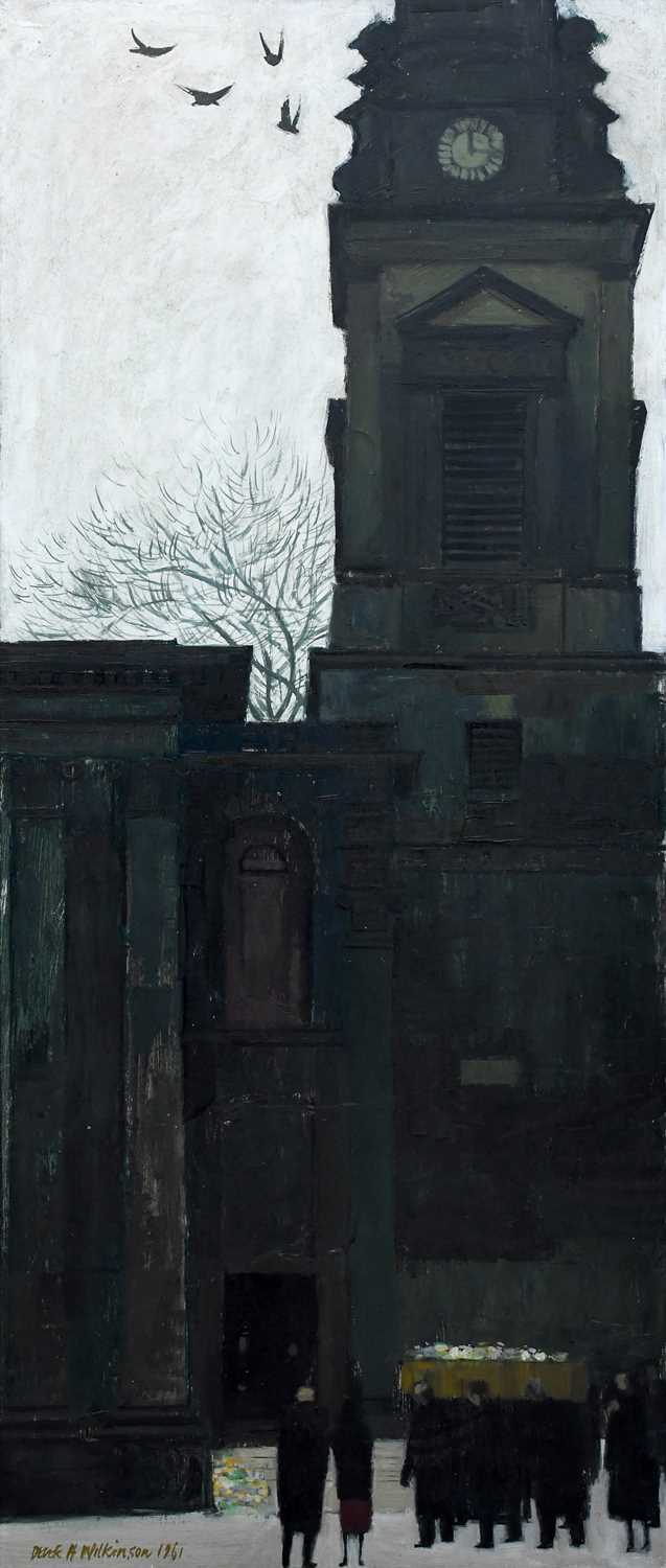 Lot 459 - DEREK WILKINSON (1929-2001); oil on board,