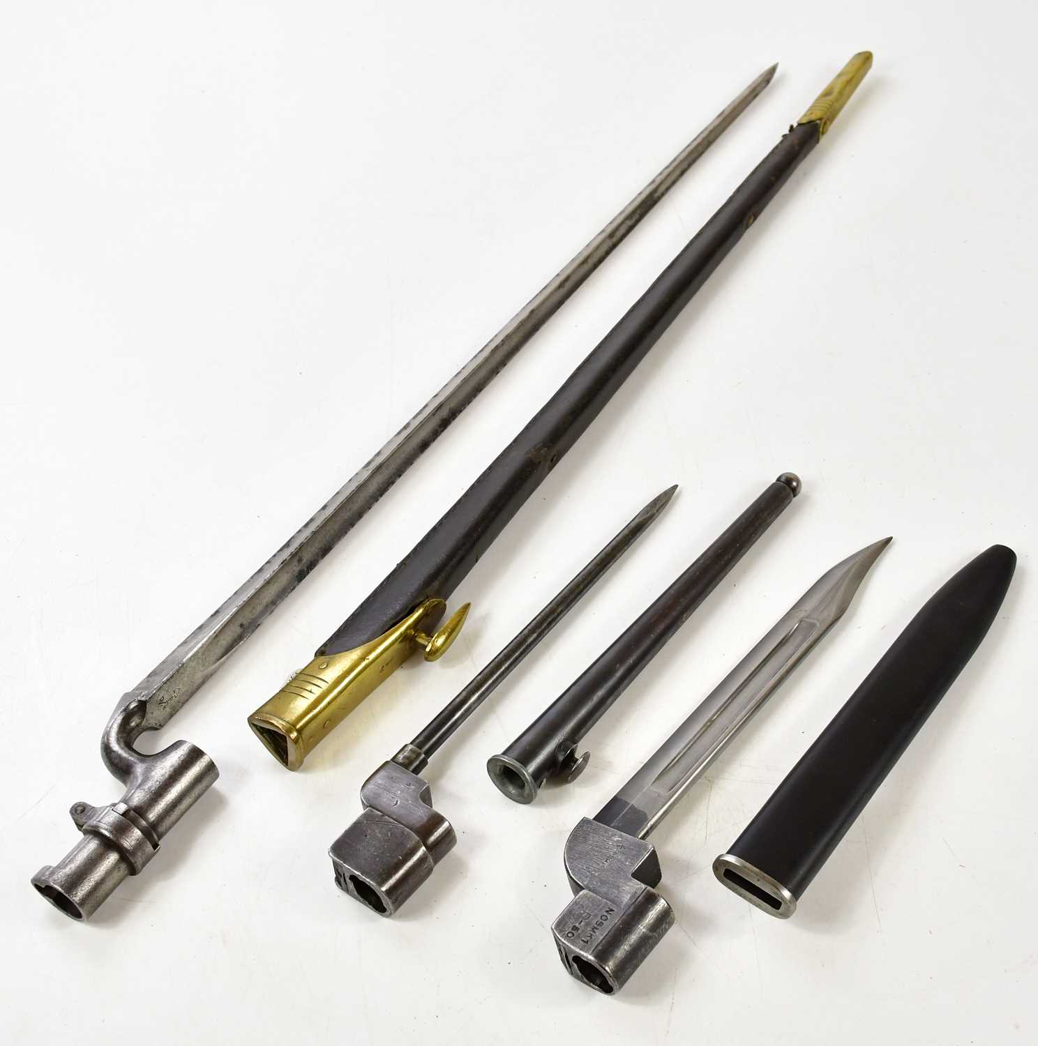 Lot 687 - Three socket bayonets including the larger
