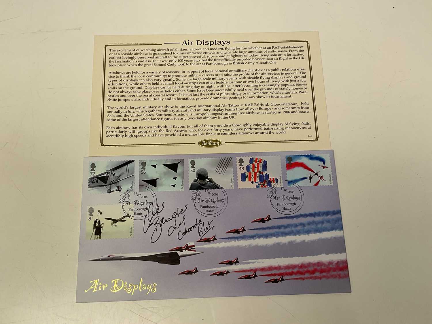 Lot 2254 - CONCORDE INTEREST; a first day cover signed