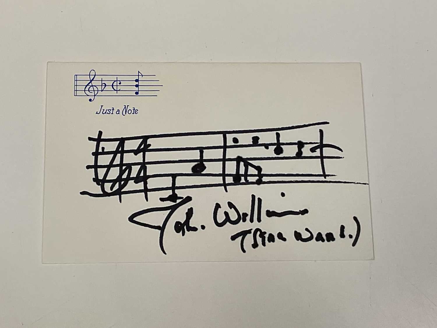 Lot 2292 - JOHN WILLIAMS; a small piece of card from