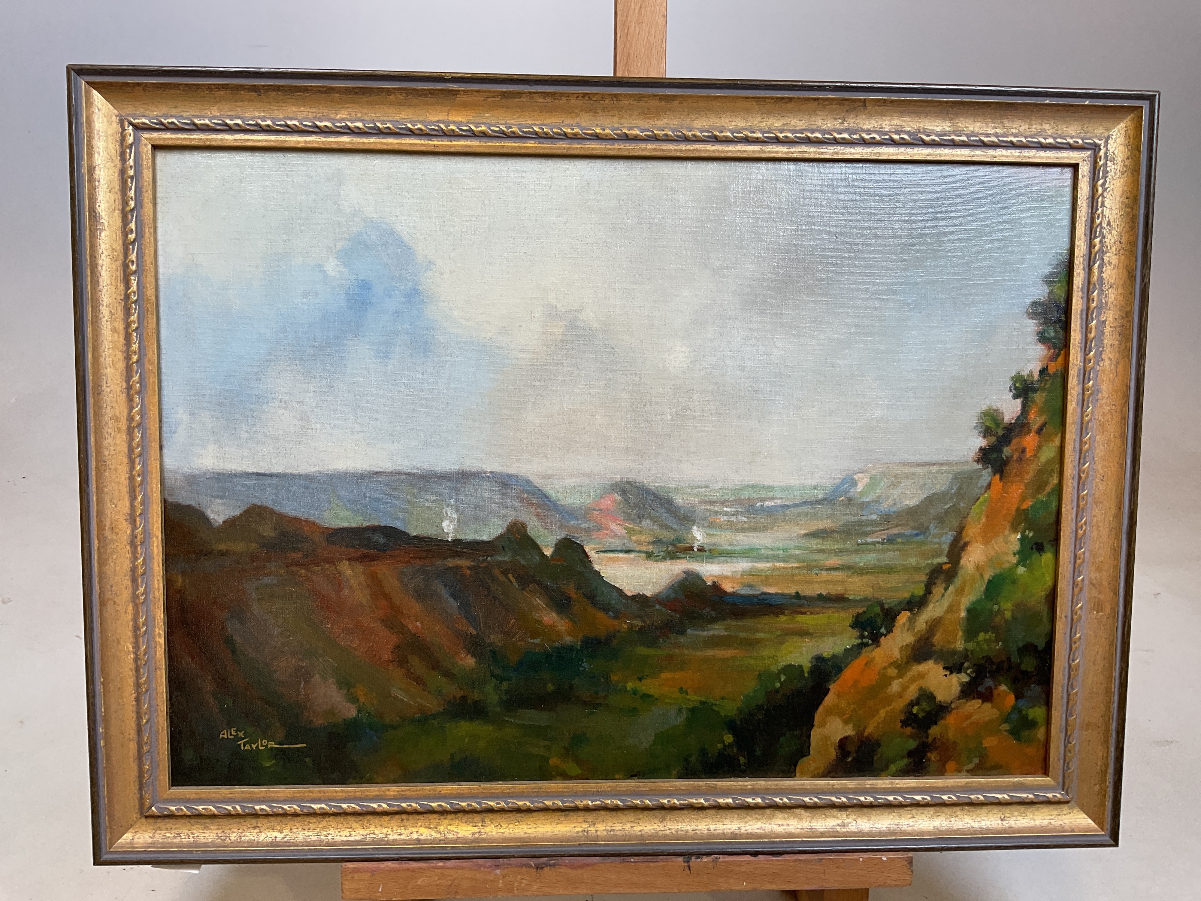 Lot 160 - ALEX TAYLOR; oil on board, 'Table Mountain,