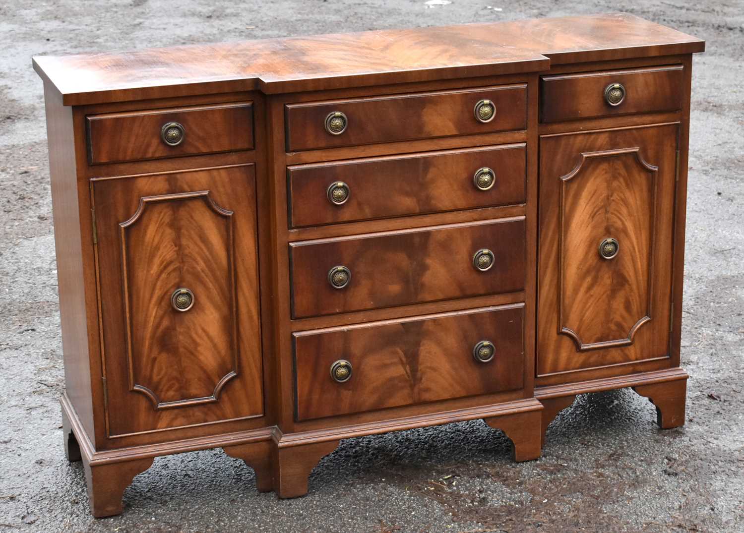 Lot 1750 - A small reproduction mahogany breakfront