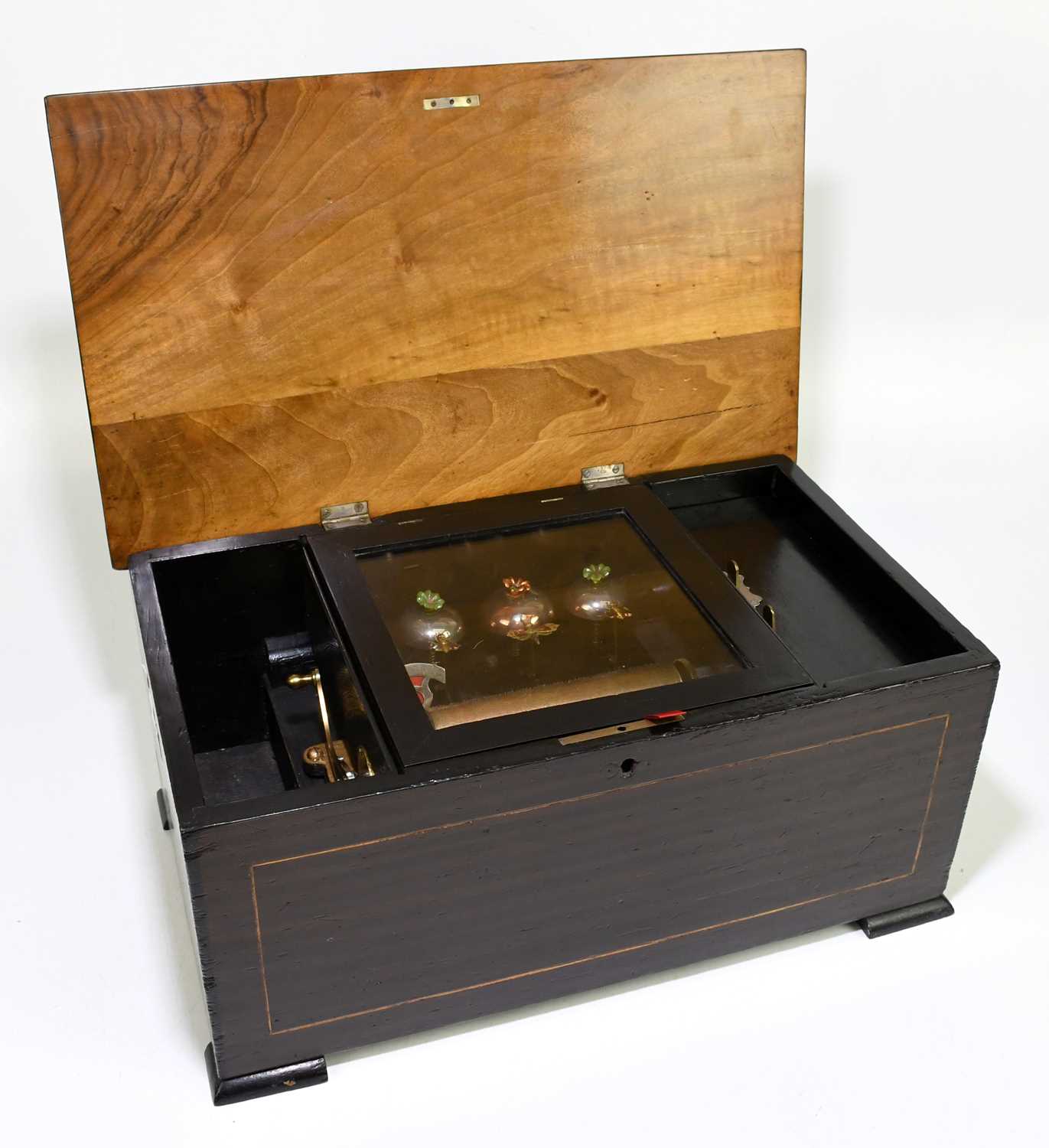 Lot 1090 - A late 19th century Swiss musical box, with