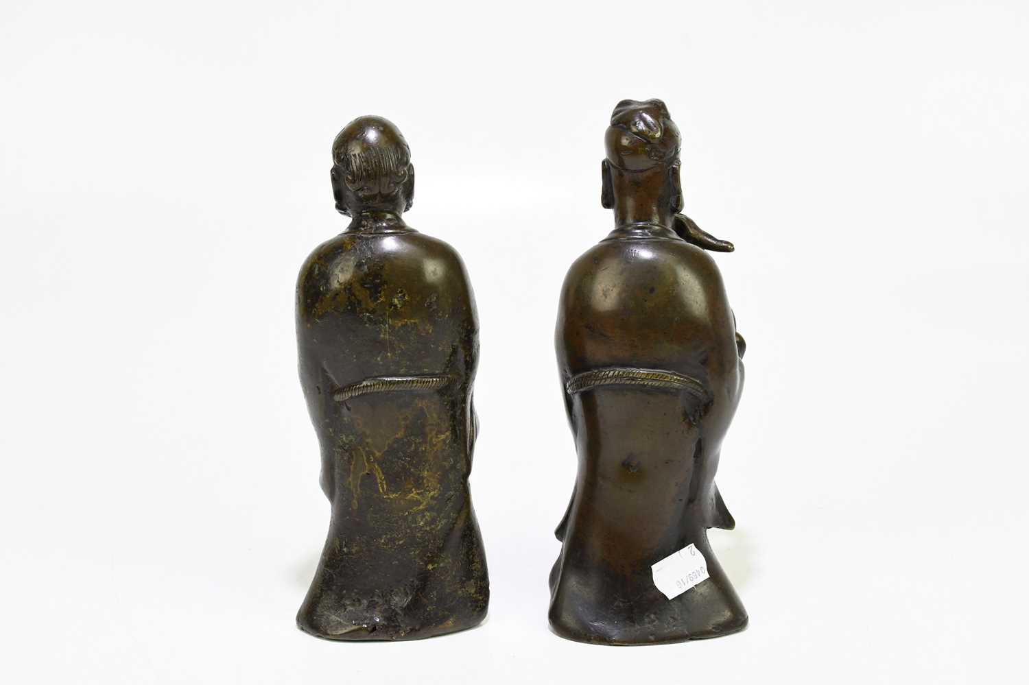 Lot 2105 - A pair of 19th century Chinese cast bronze