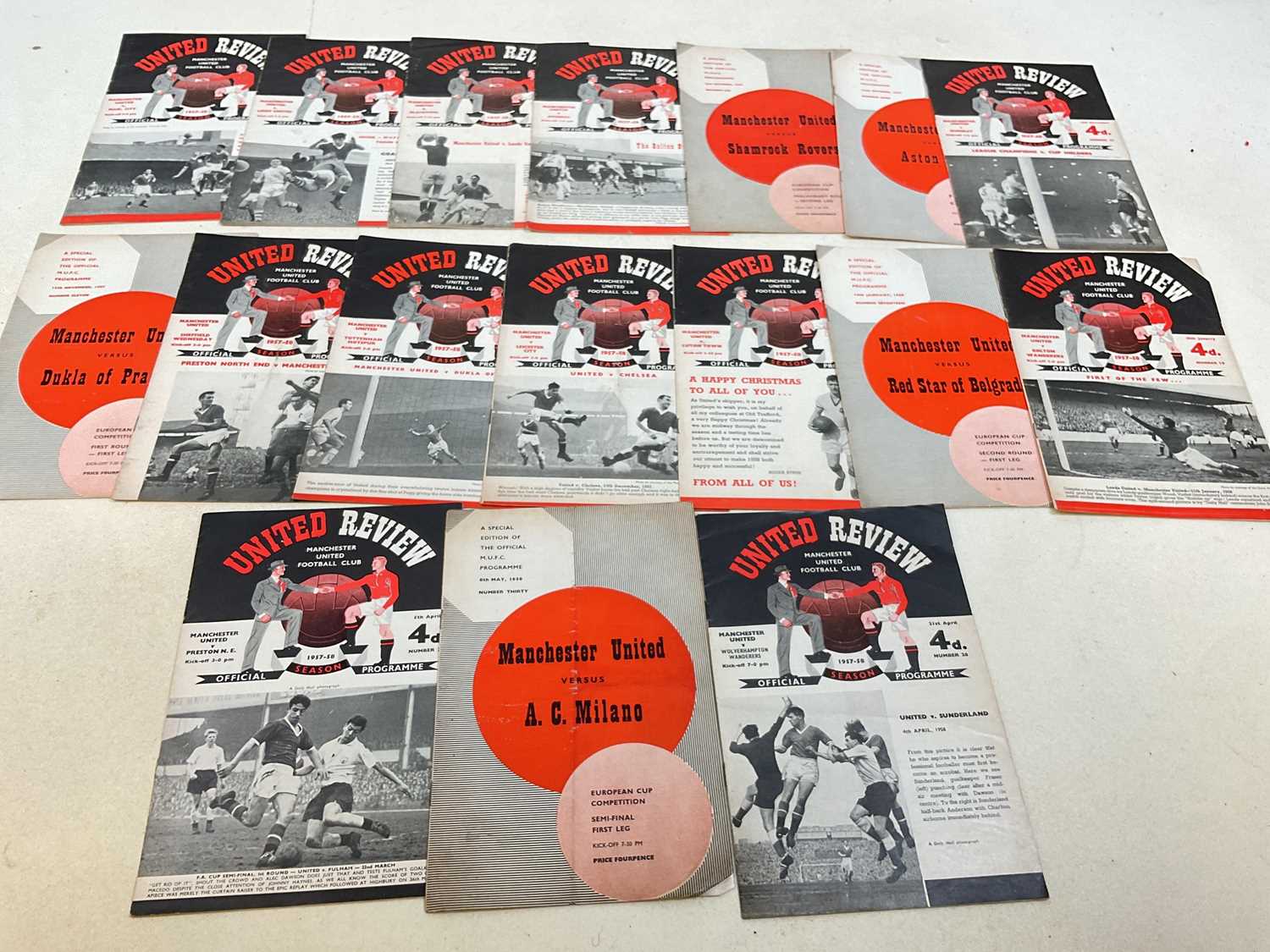 Lot 1264 - MANCHESTER UNITED F.C; 1957/58 season,