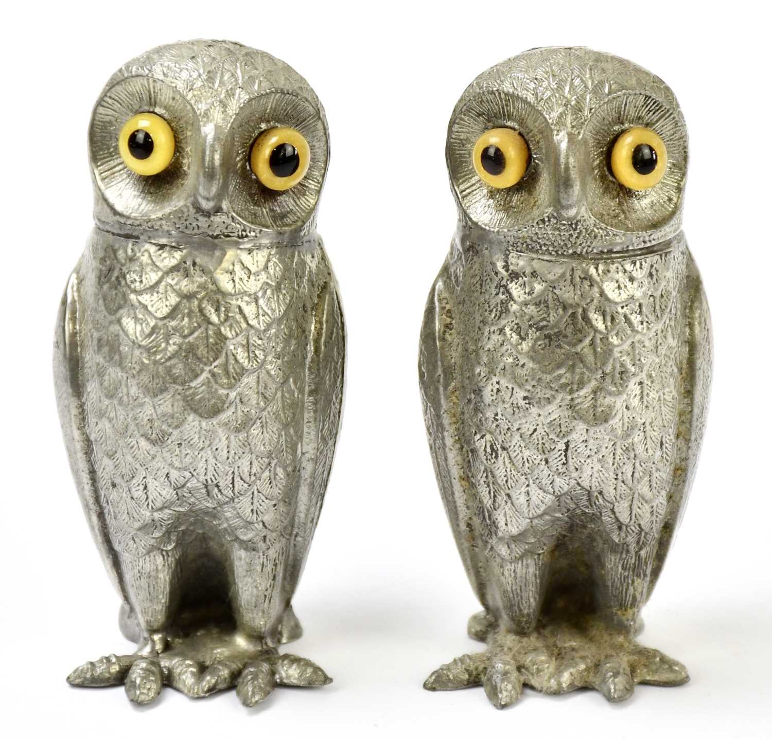 Lot 1306 - A pair of novelty base metal cruets