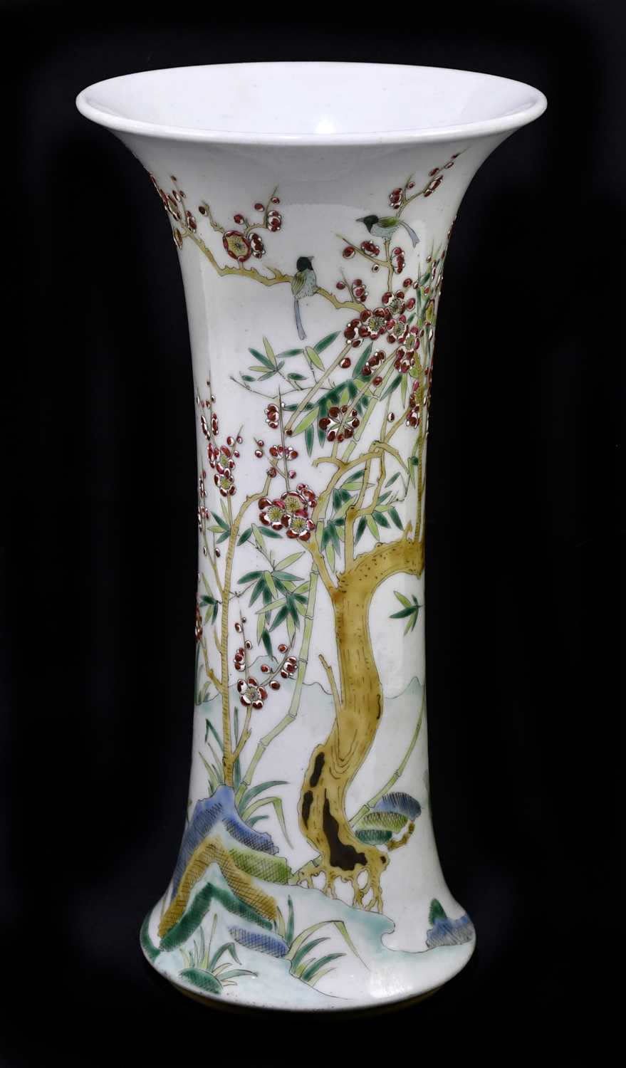 Lot 2245 - A Japanese flared rim vase, decorated with