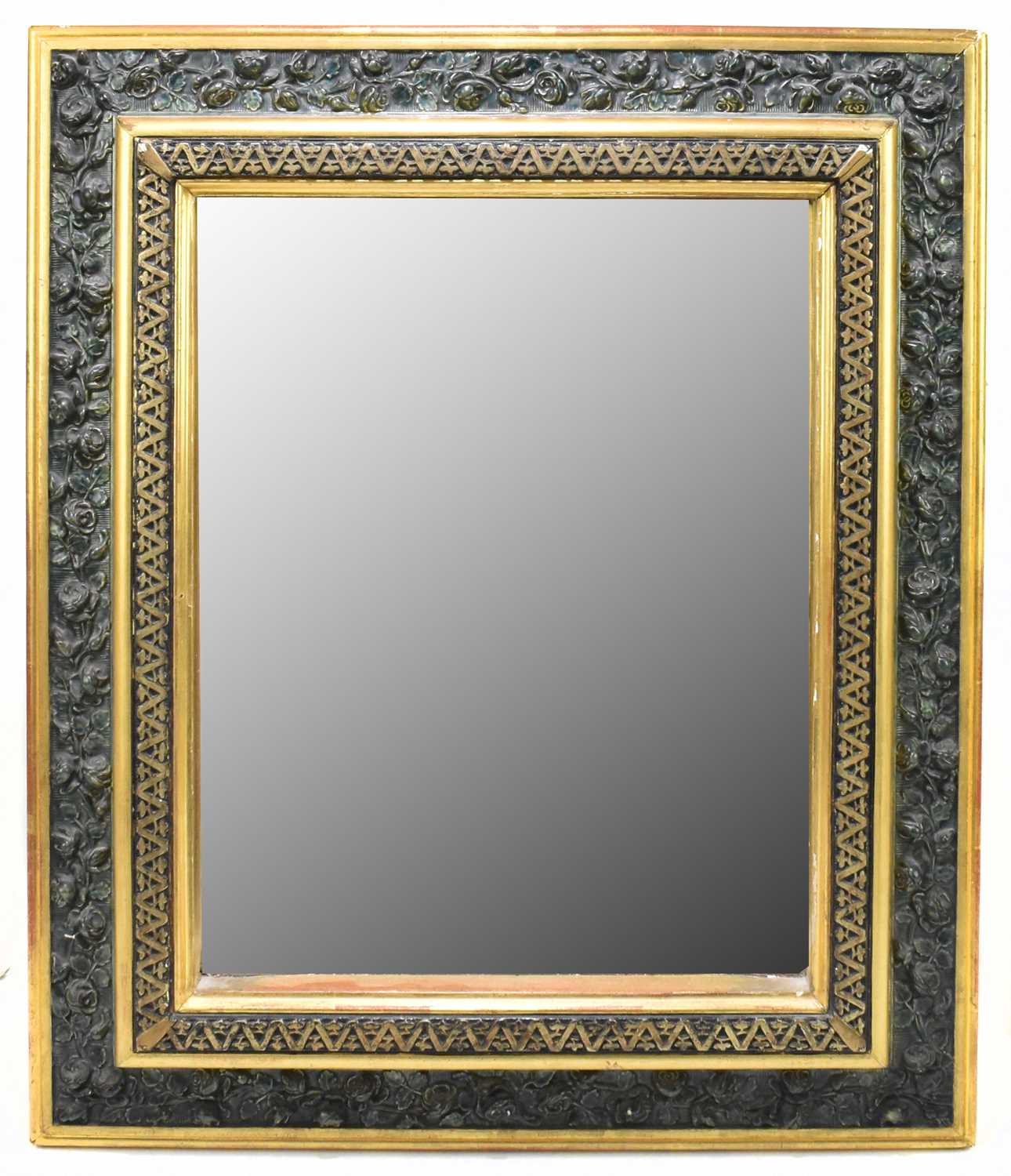 Lot 1765 - A decorative rectangular wall mirror