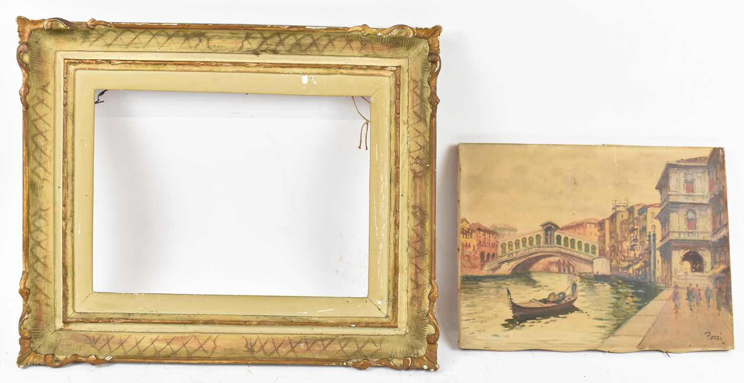 Lot 139 - POZZI; oil on canvas, Venetian scene, signed,