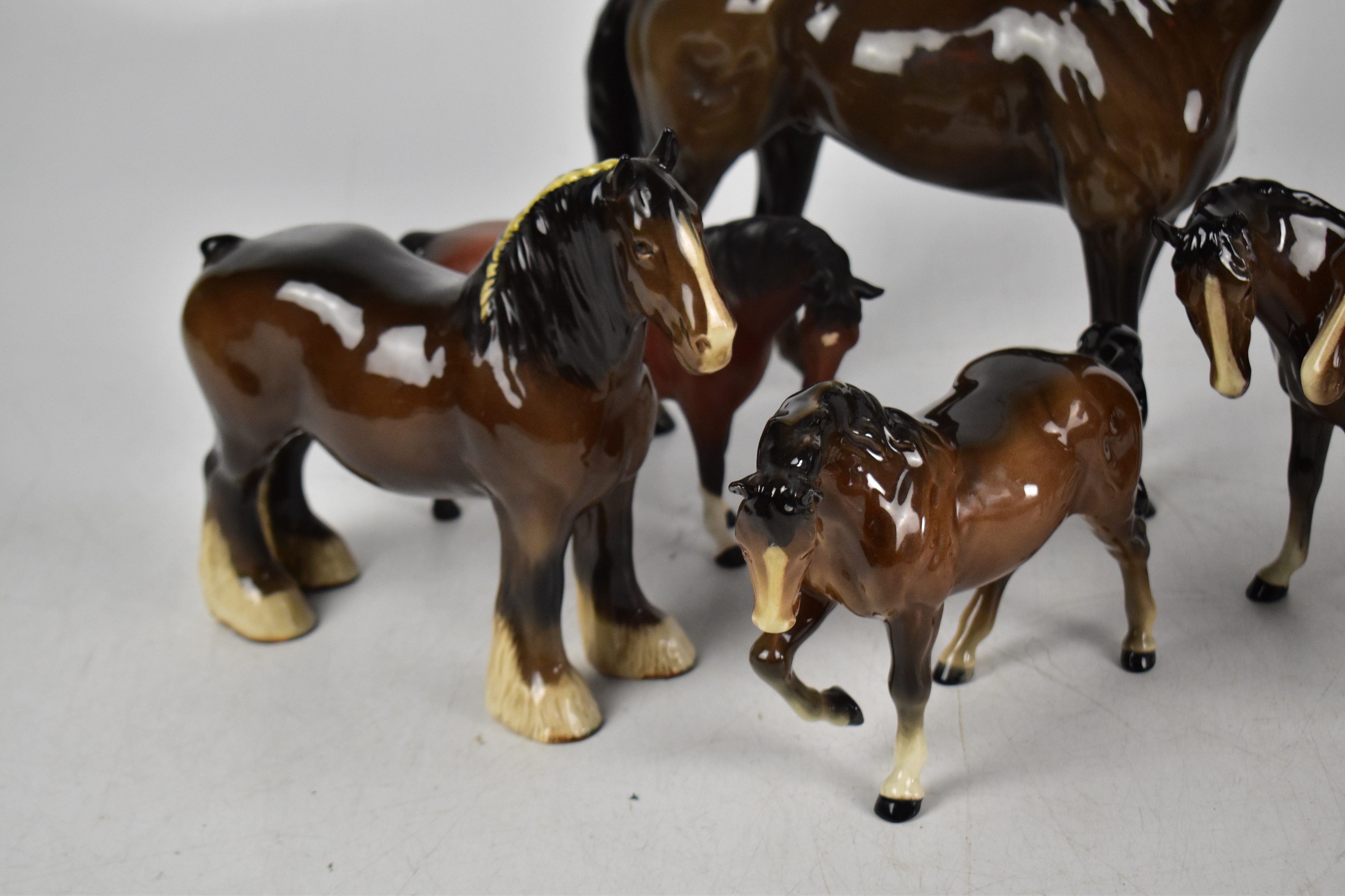 Lot 391 - BESWICK; six models of horses