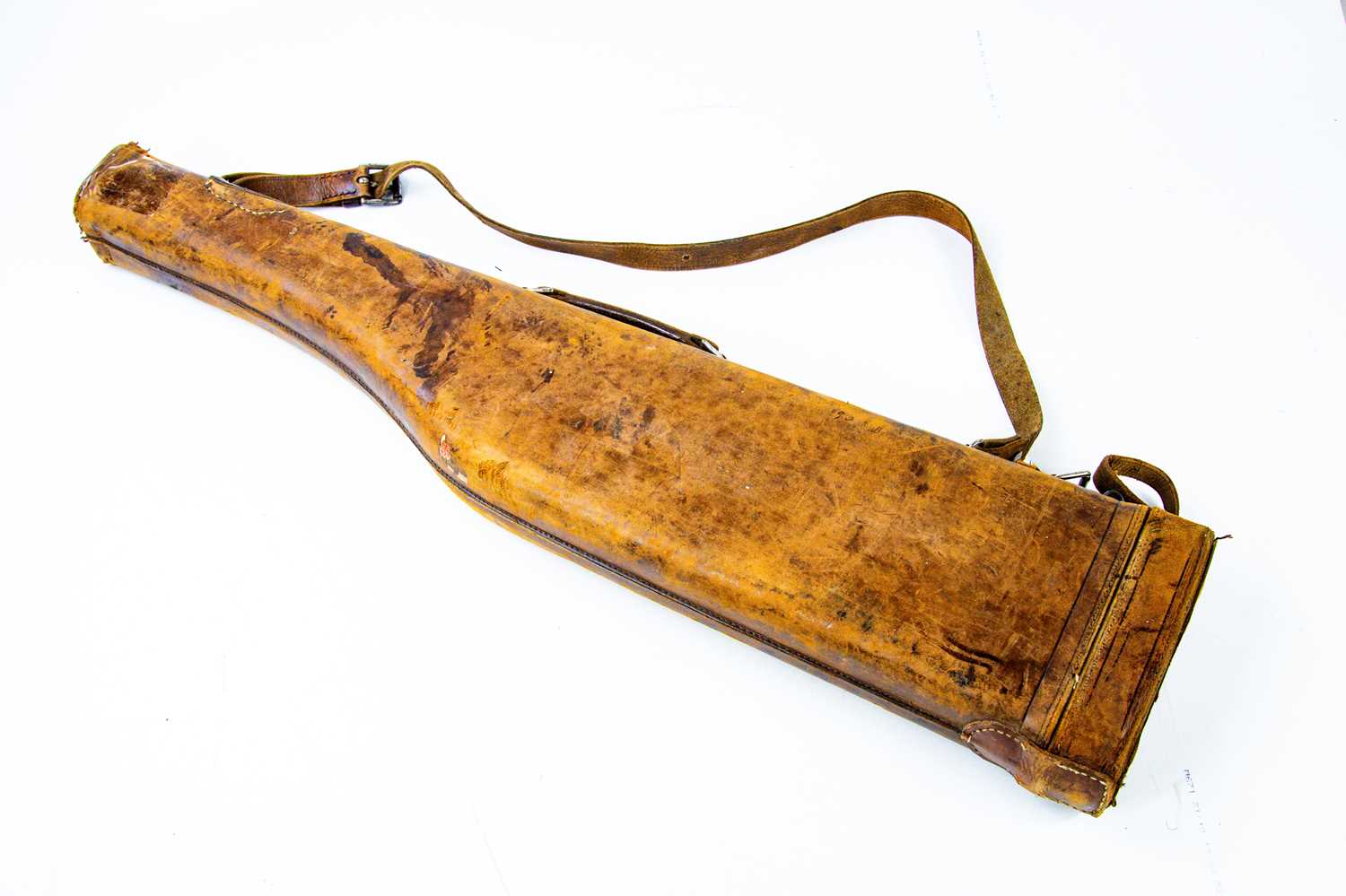 Lot 658 - A leather leg o' mutton breakdown gun case,