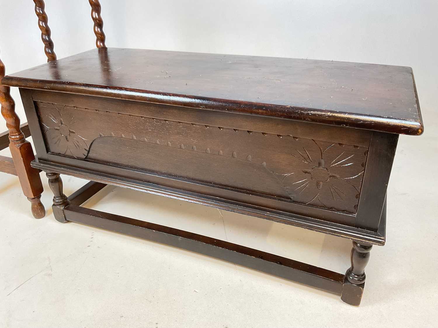 Lot 775 - A small coffee table in the form of a coffer