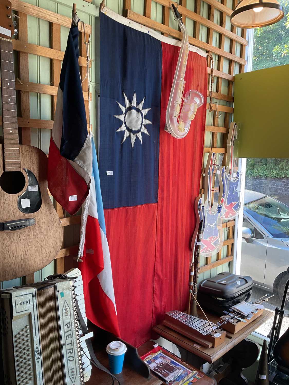 Lot 169 - Three vintage flags, including WWII Republic
