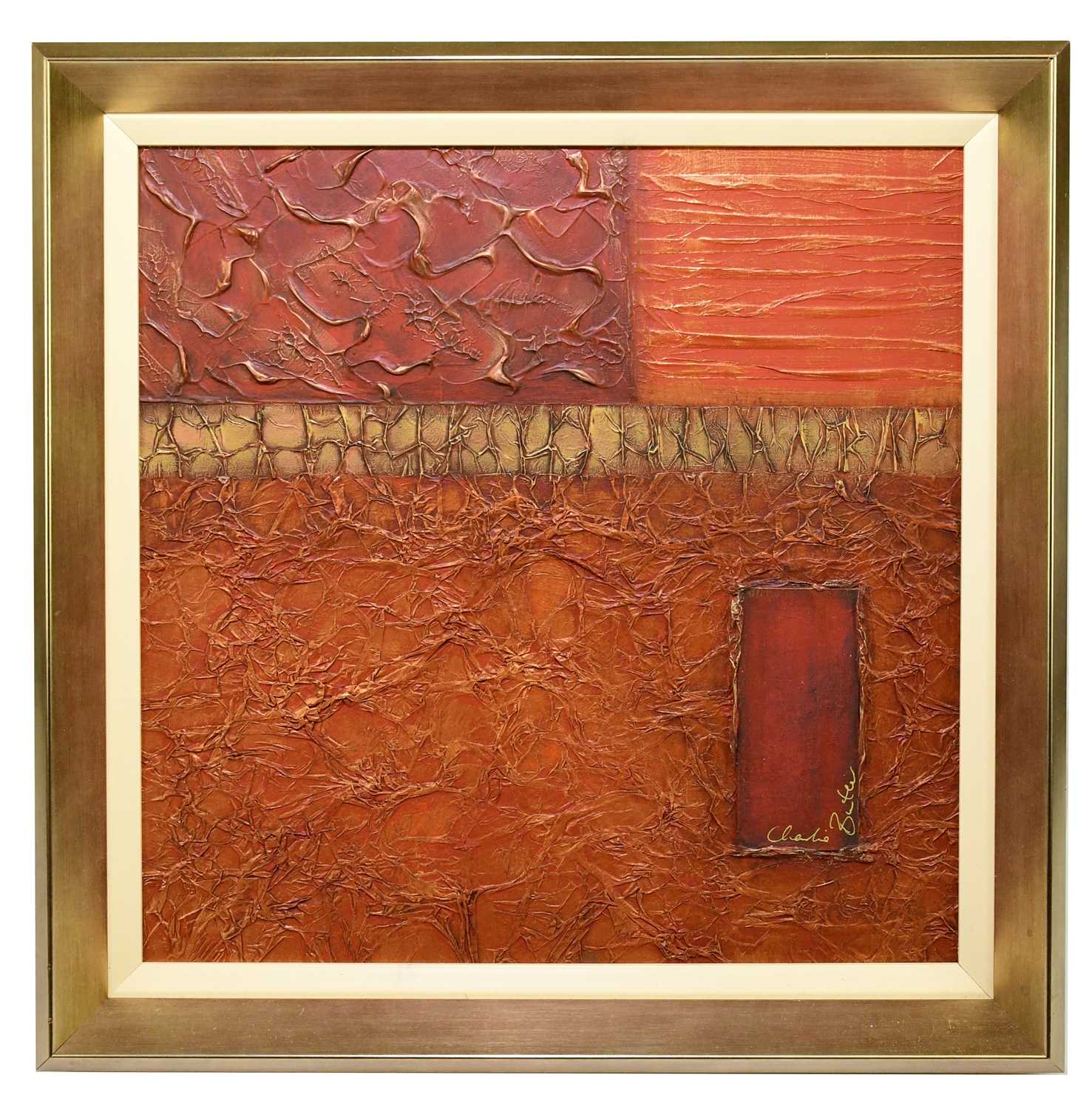 Lot 758 - CHARLIE BUTLER; mixed media, 'Living V',