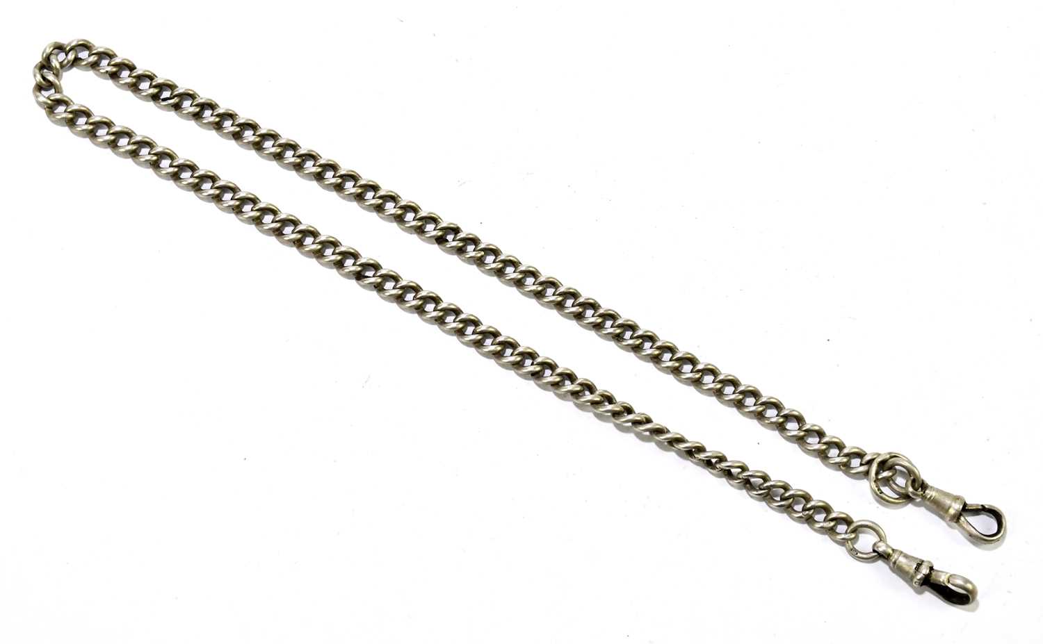Lot 1358 - A hallmarked silver watch chain, length