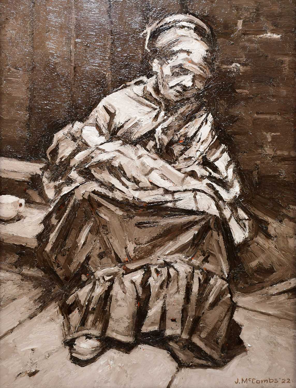 Lot 1859 - JOHN MCCOMBS (born 1943); oil on board,