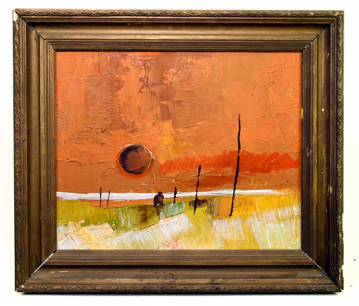 Lot 1882 - PETER OLIVER (1927-2006); oil on board,