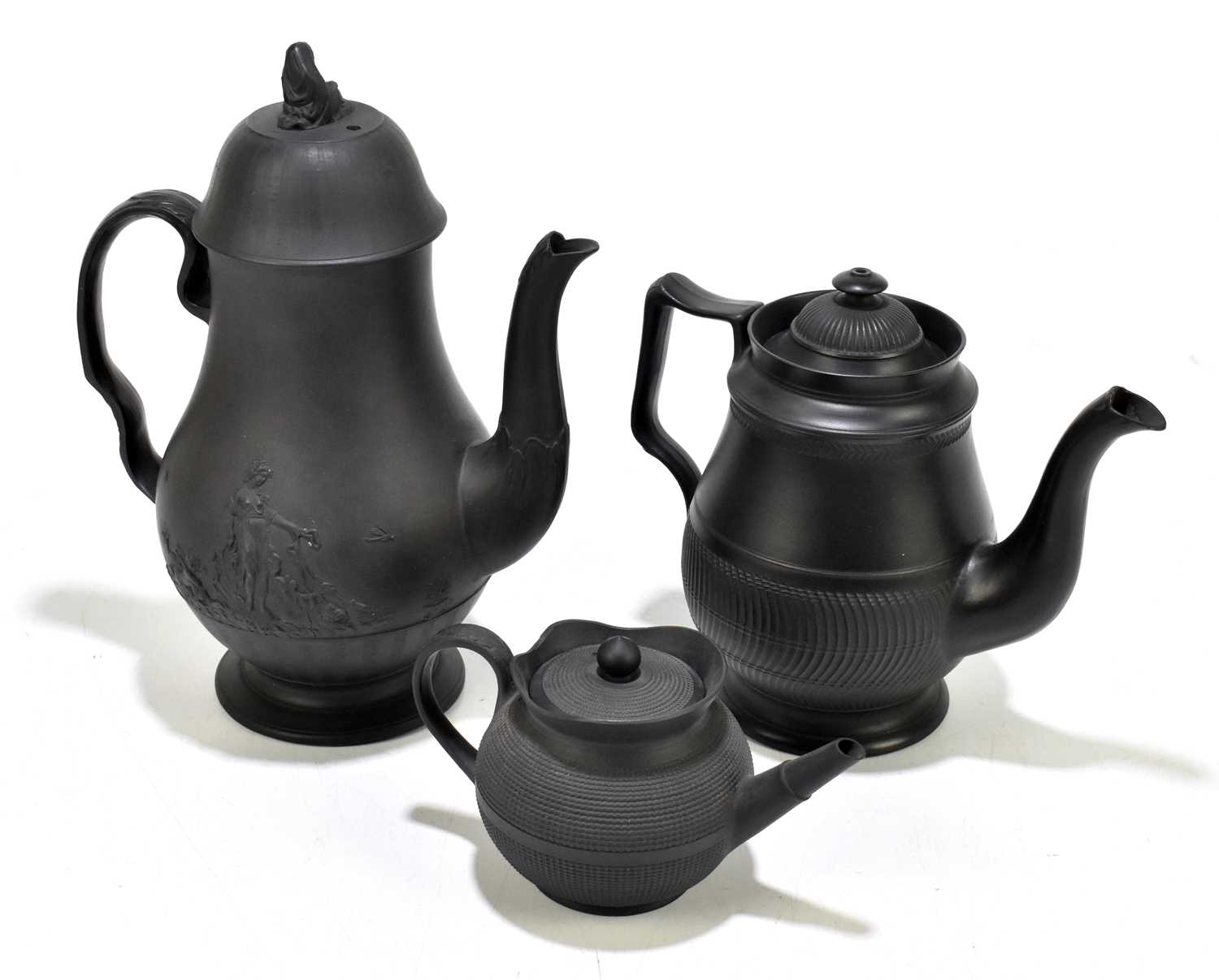 Lot 568 - A late 18th century black basalt ware coffee
