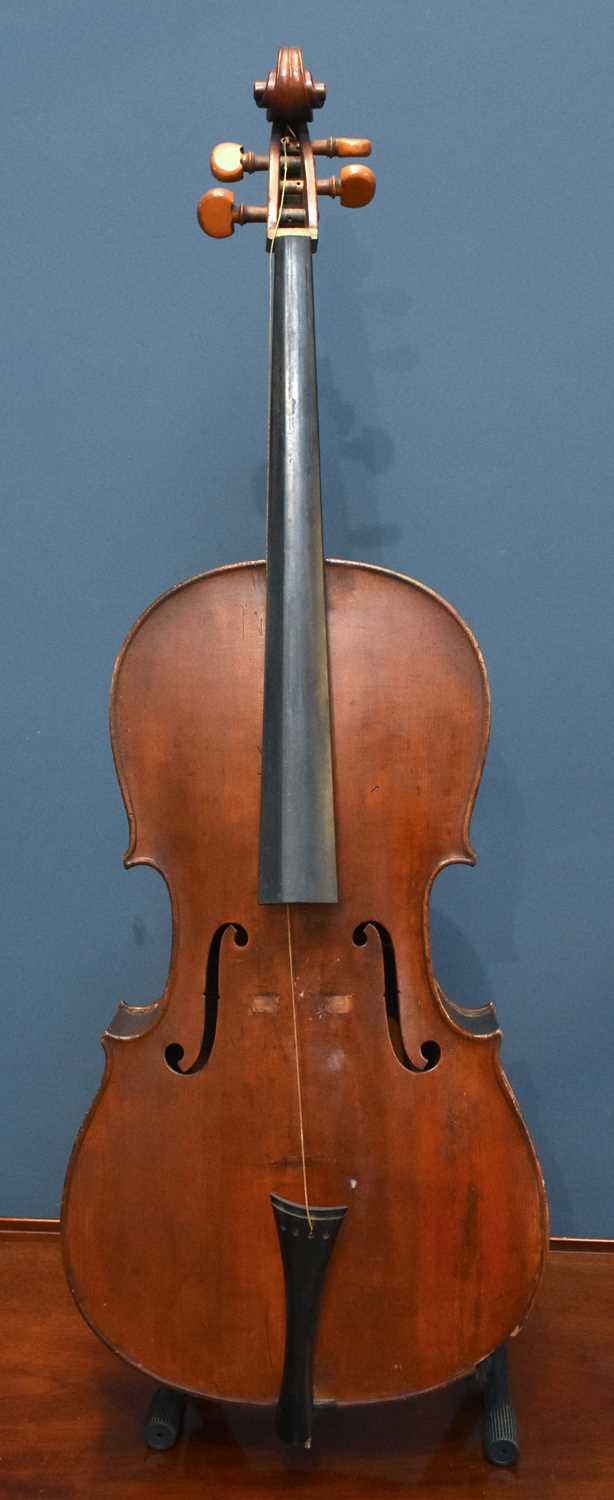Lot 1032 - A full size German violoncello for