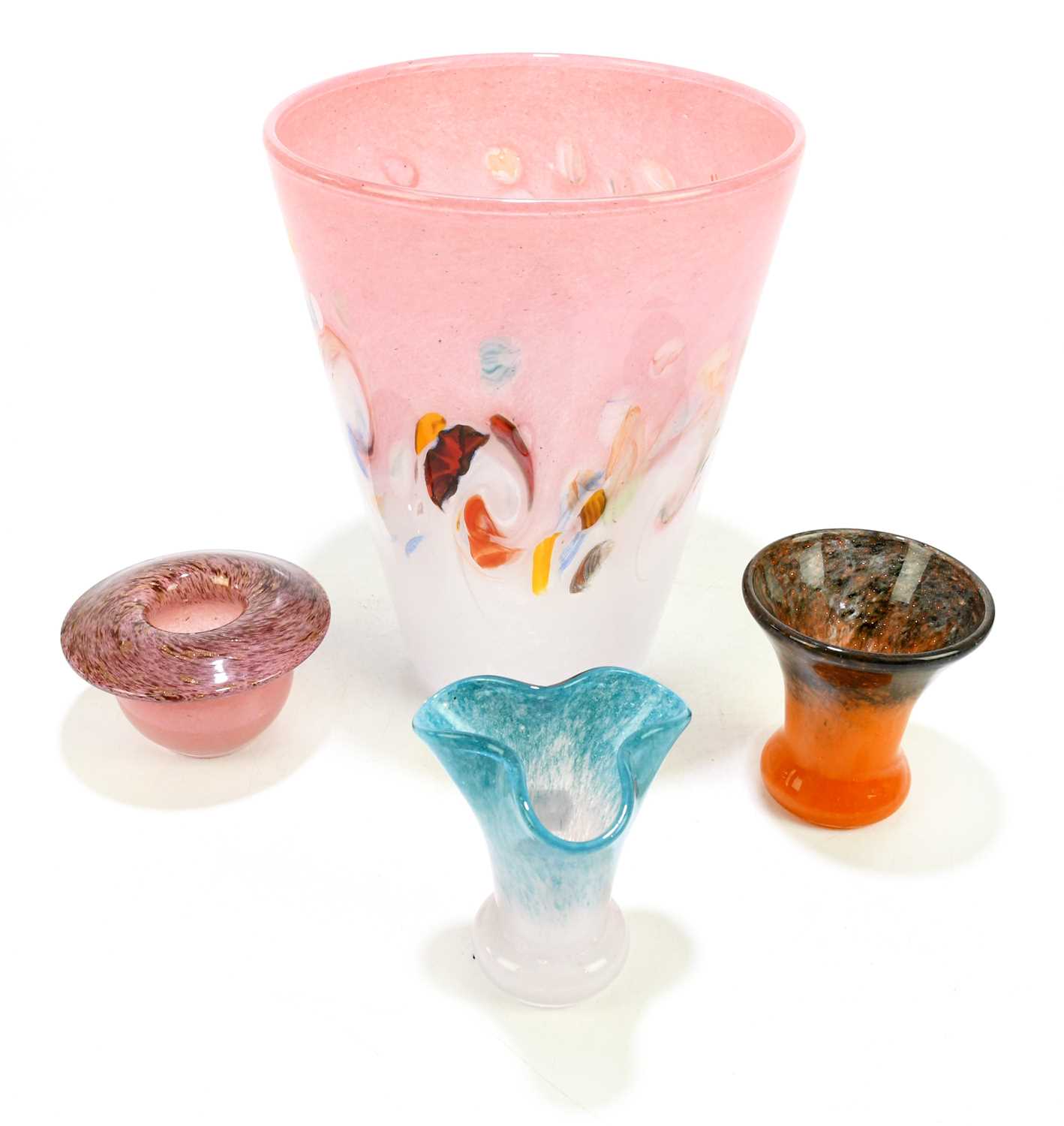 Lot 1441 - VASART; a large conical Art Glass vase,