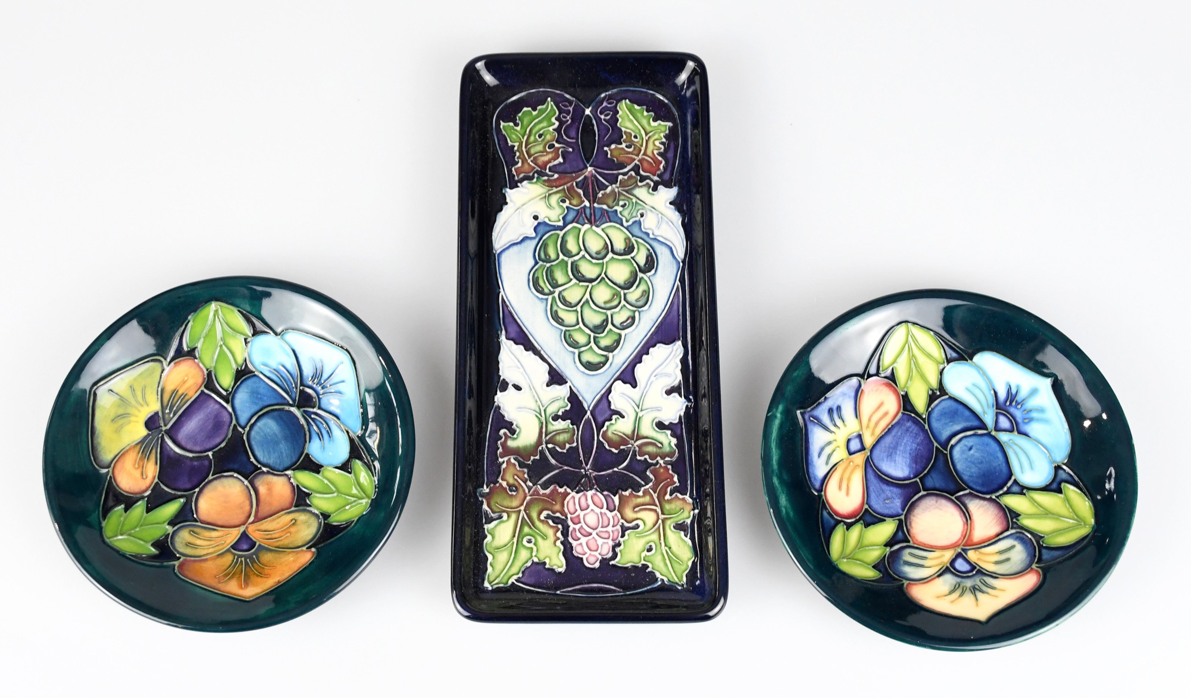 Lot 36 - MOORCROFT; two circular pin dishes produced