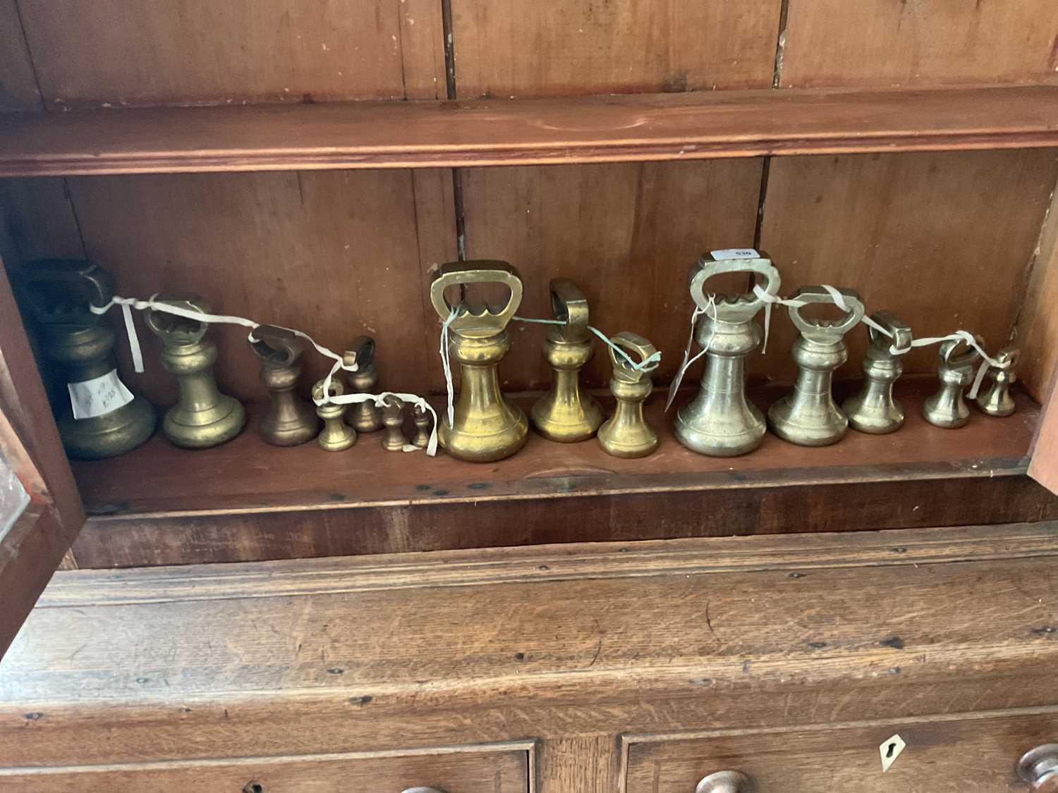 Lot 530 - A collection of assorted bell weights,