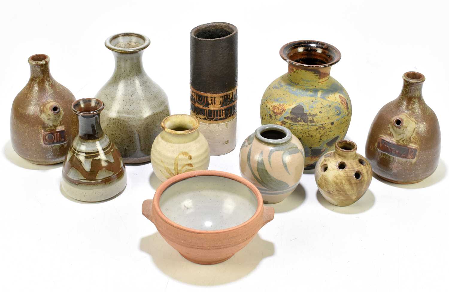 Lot 476 - A collection of ten Studio Pottery vases and