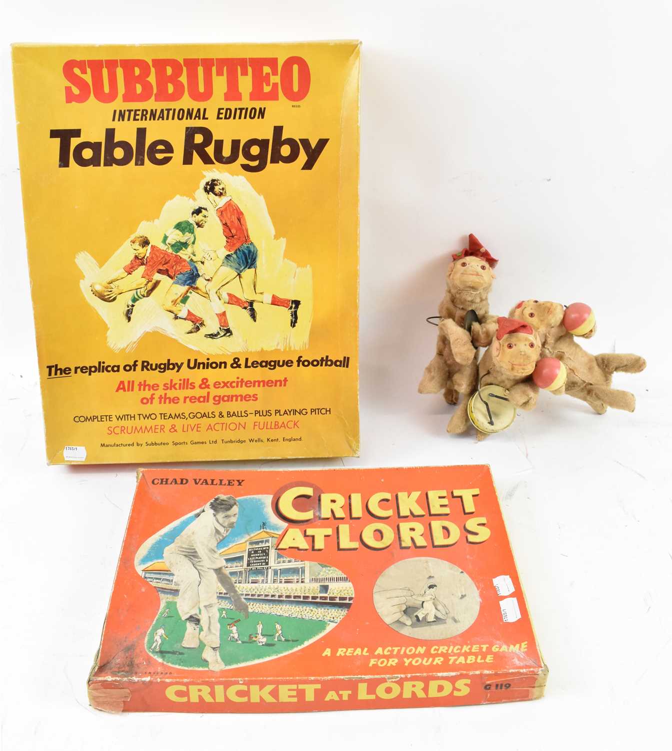Lot 529 - Three clockwork monkey toys, a Chad Valley