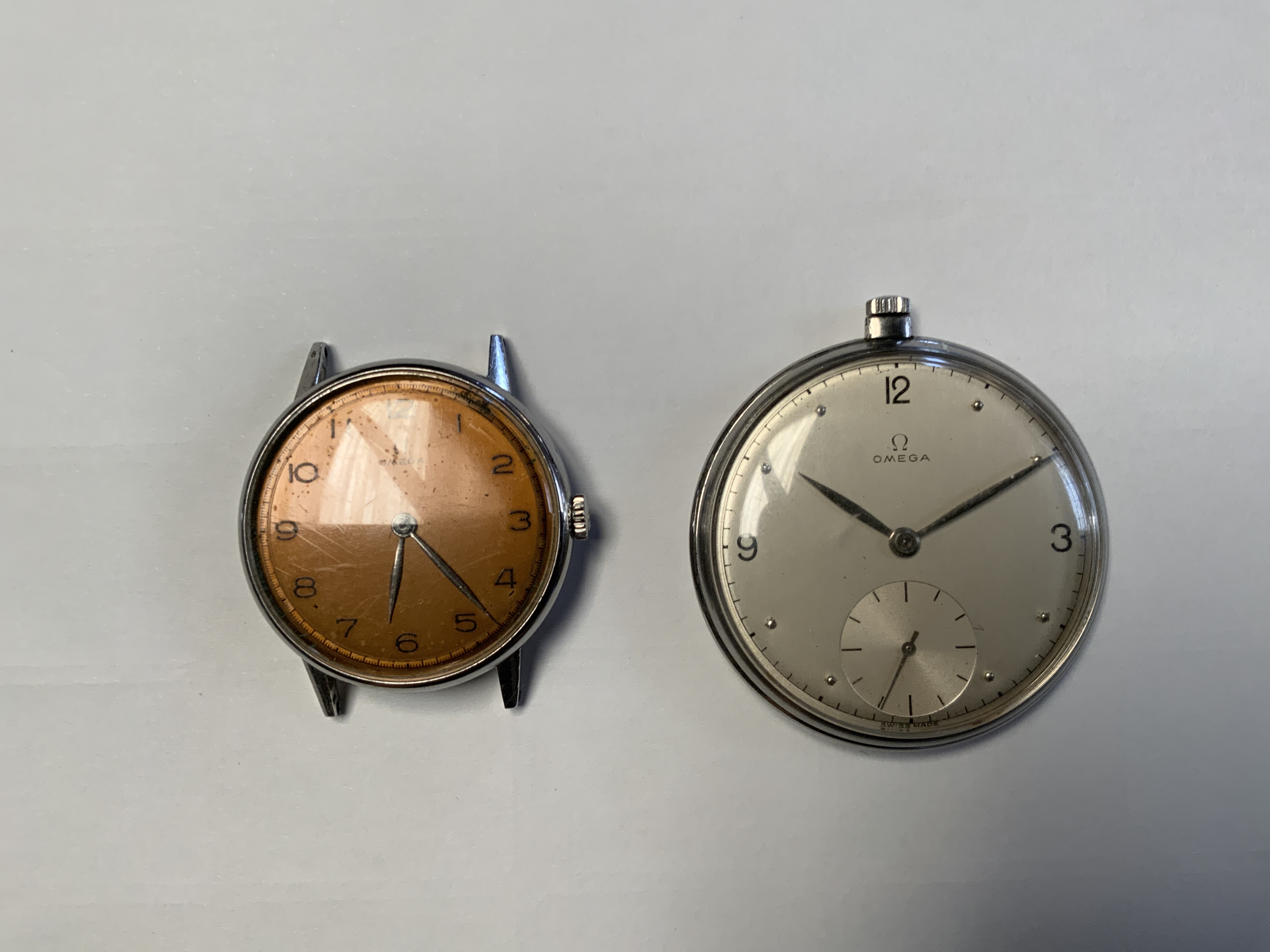 Lot 715 - OMEGA; a 1920s slimline pocket watch with