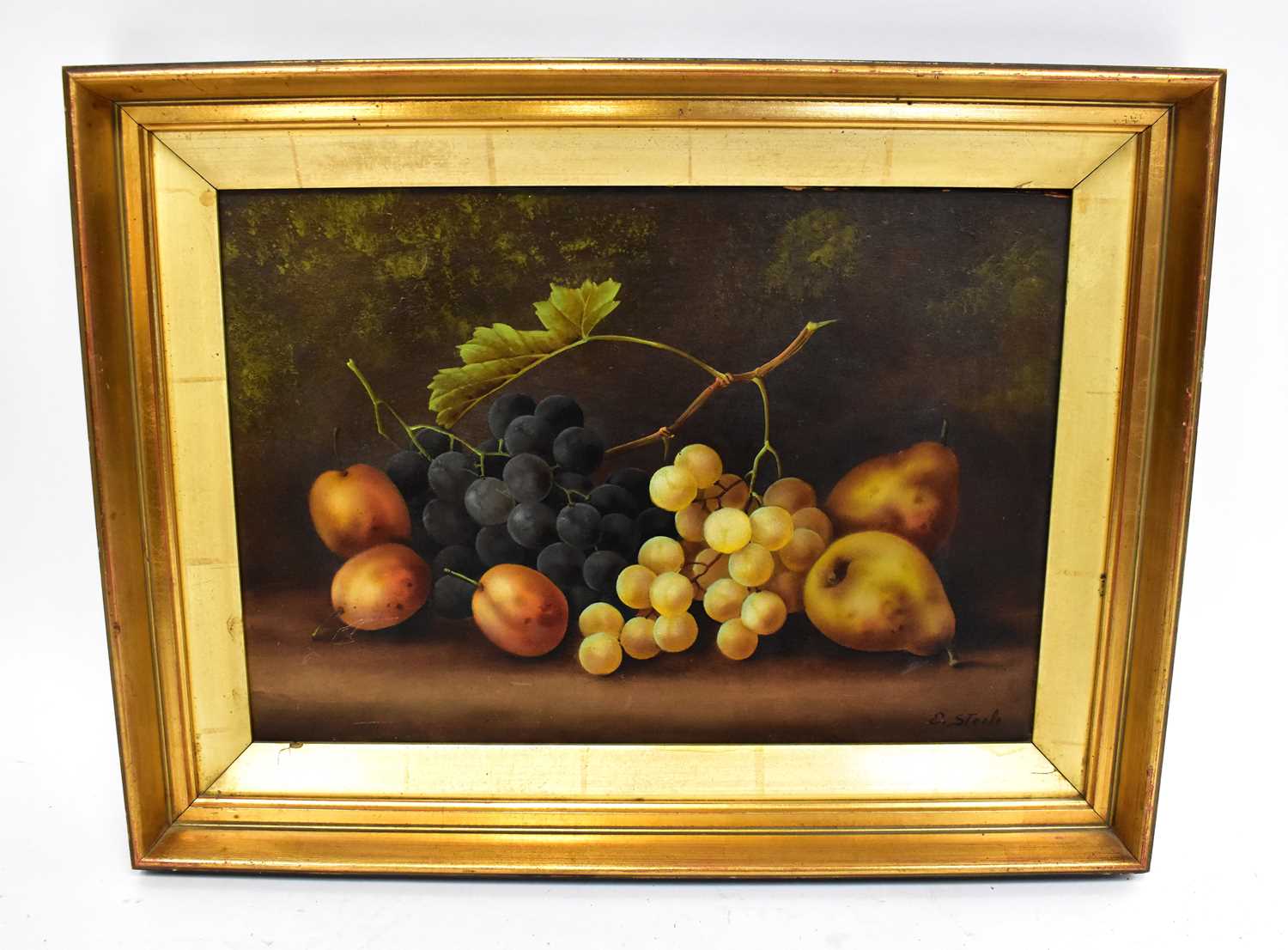 Lot 640 - EDWIN STEELE (1837-1898); oil on card, still