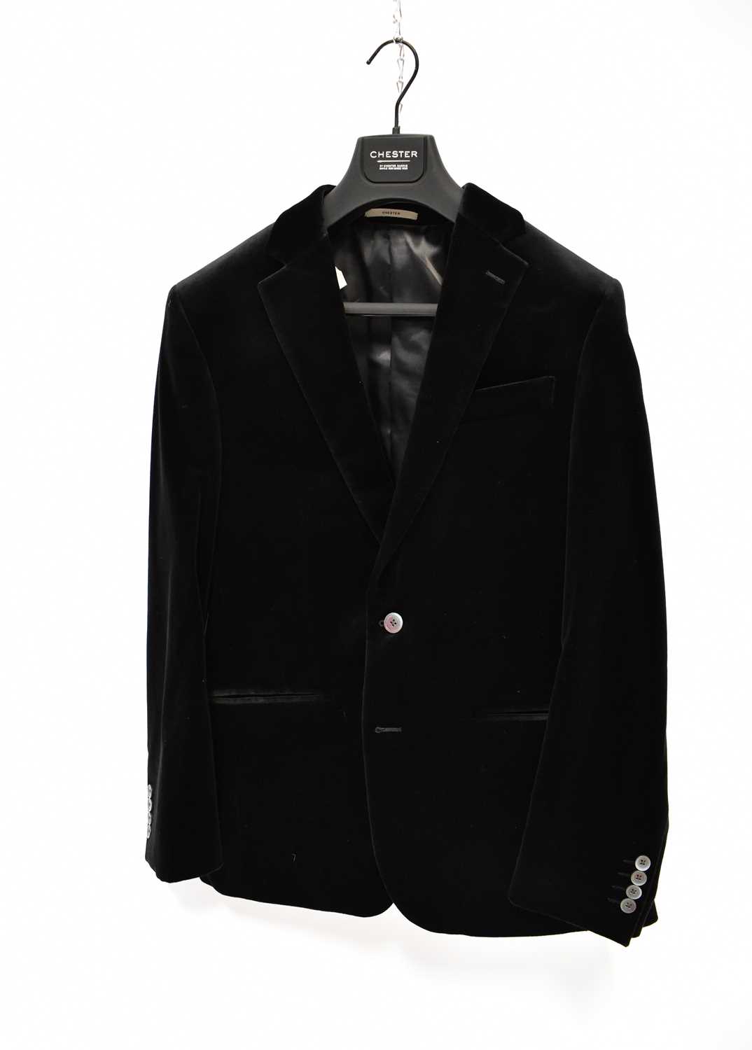 Lot 128 - Black velvet evening jacket