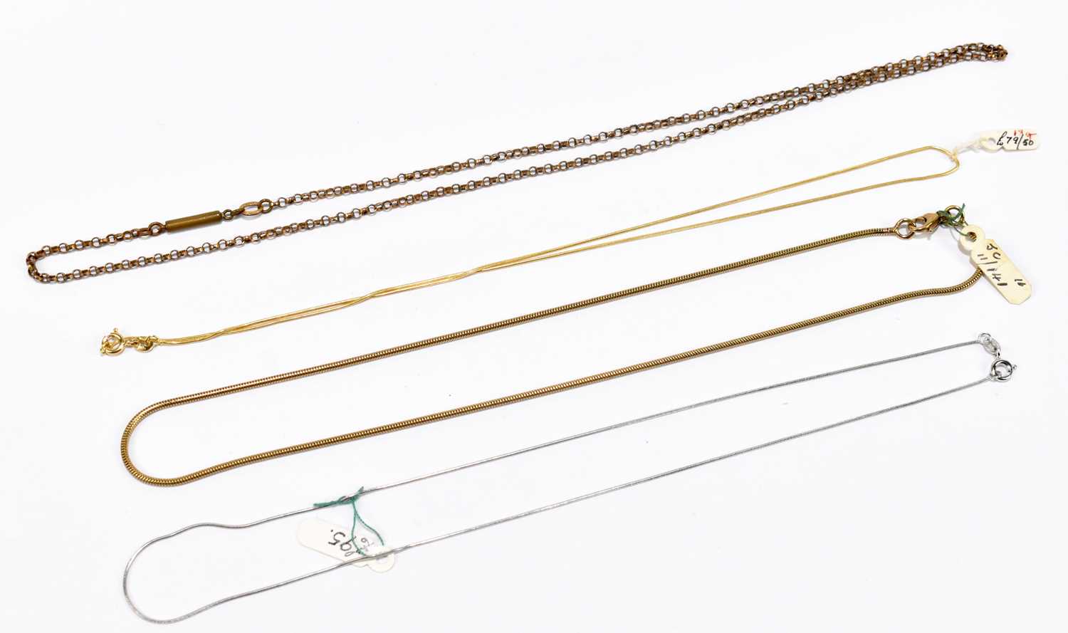 Lot 1348 - A yellow metal Brazilian link necklace