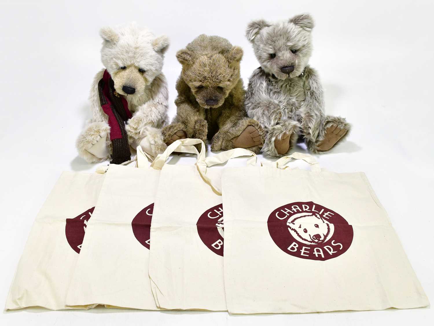 Lot 113 - CHARLIE BEARS; three teddy bears comprising