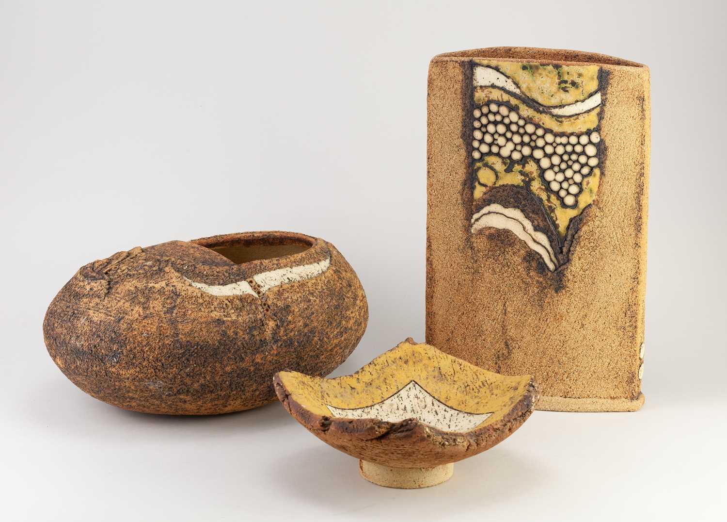 Lot 611 - NIGEL EDMONDSON; a tall stoneware planter