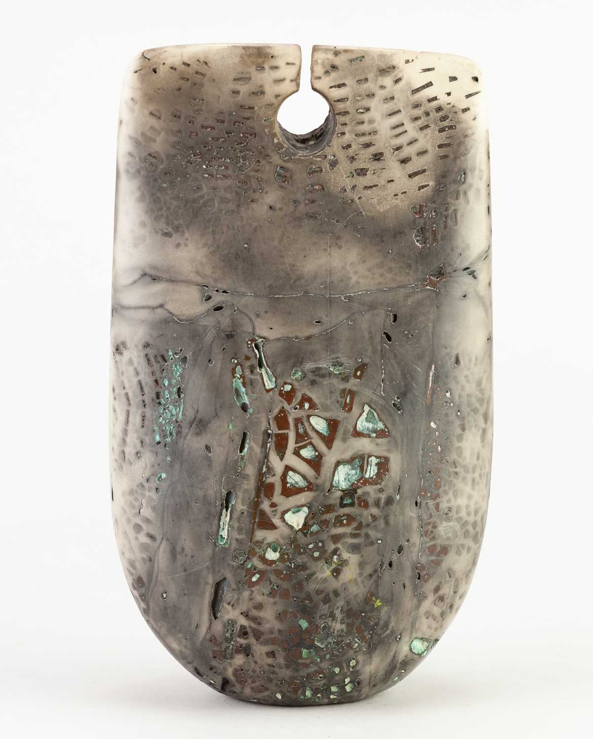 Lot 634 - PETER HAYES (born 1946); a raku bow with