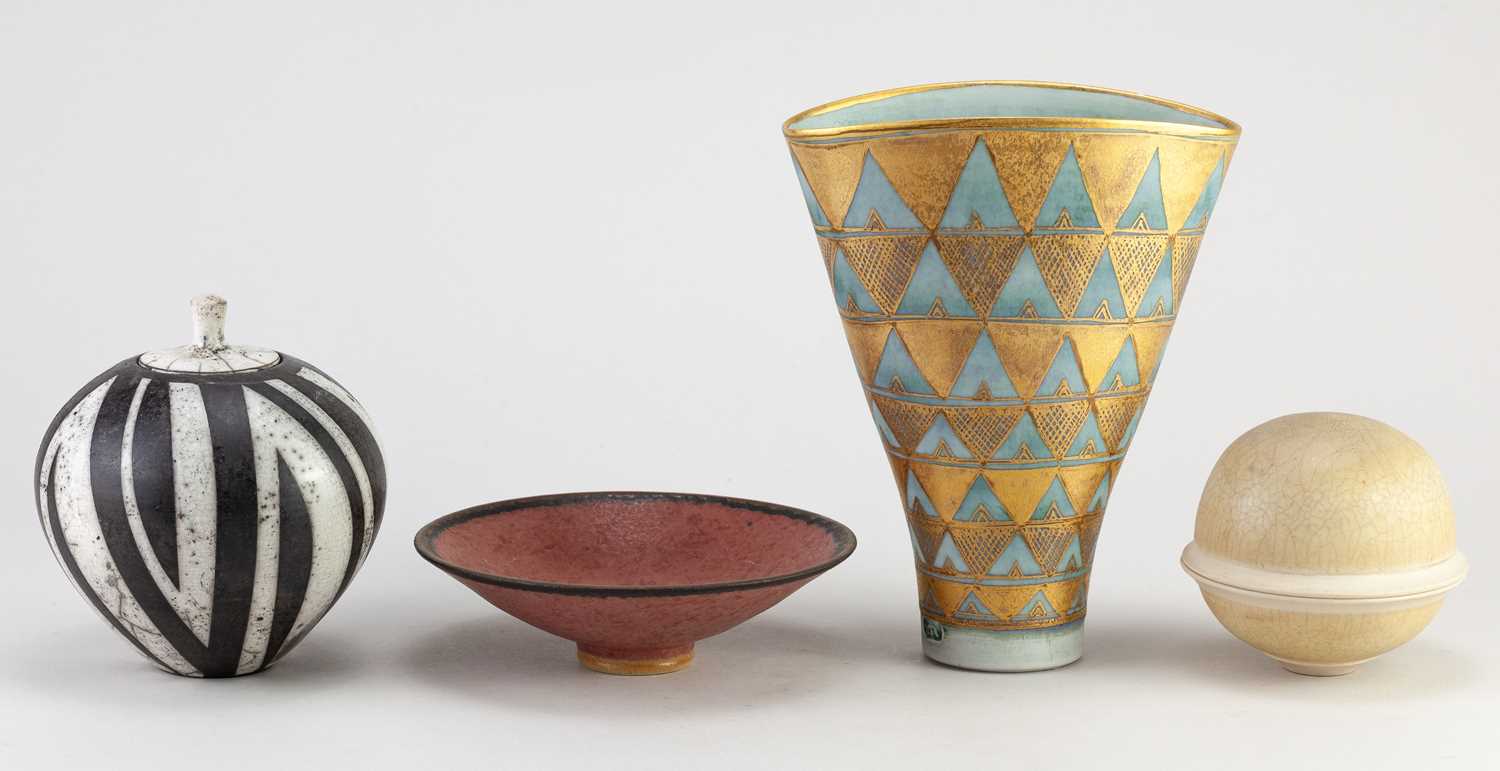 Lot 560 - MARY RICH (1940-2022); a porcelain vase with