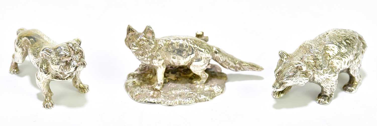 Lot 553 - Three 925 silver figures of animals,