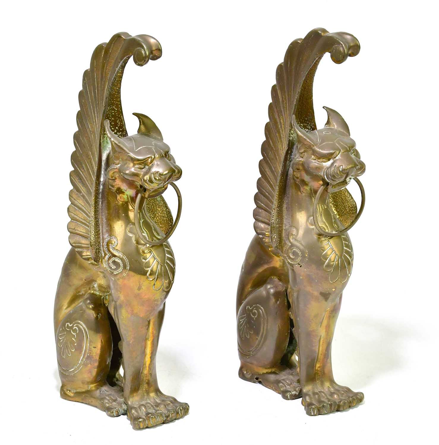 Lot 1163 - A pair of bronzed metal terminals