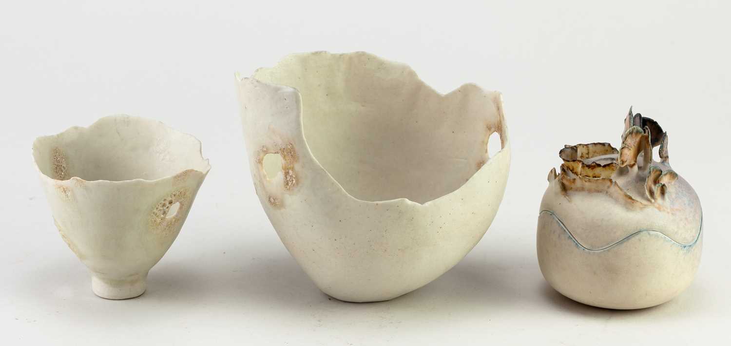 Lot 98 - ANNE JAMES (born 1937); a small porcelain box