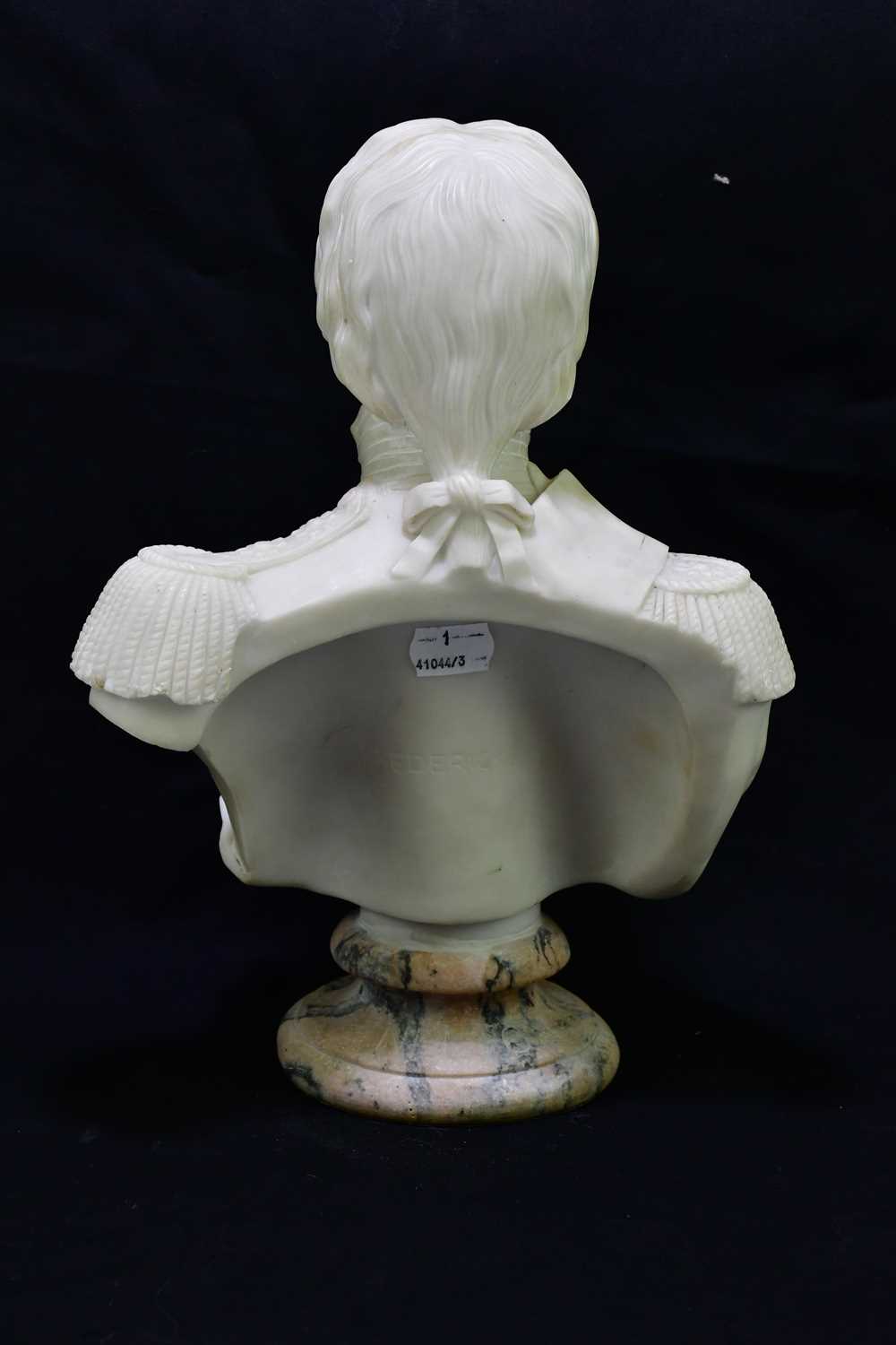 Lot 1174 - FREDERICKS; a marble bust of Nelson in