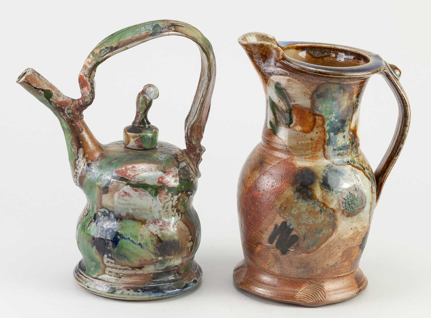 Lot 672 - RICHARD DEWAR; a salt glazed teapot with