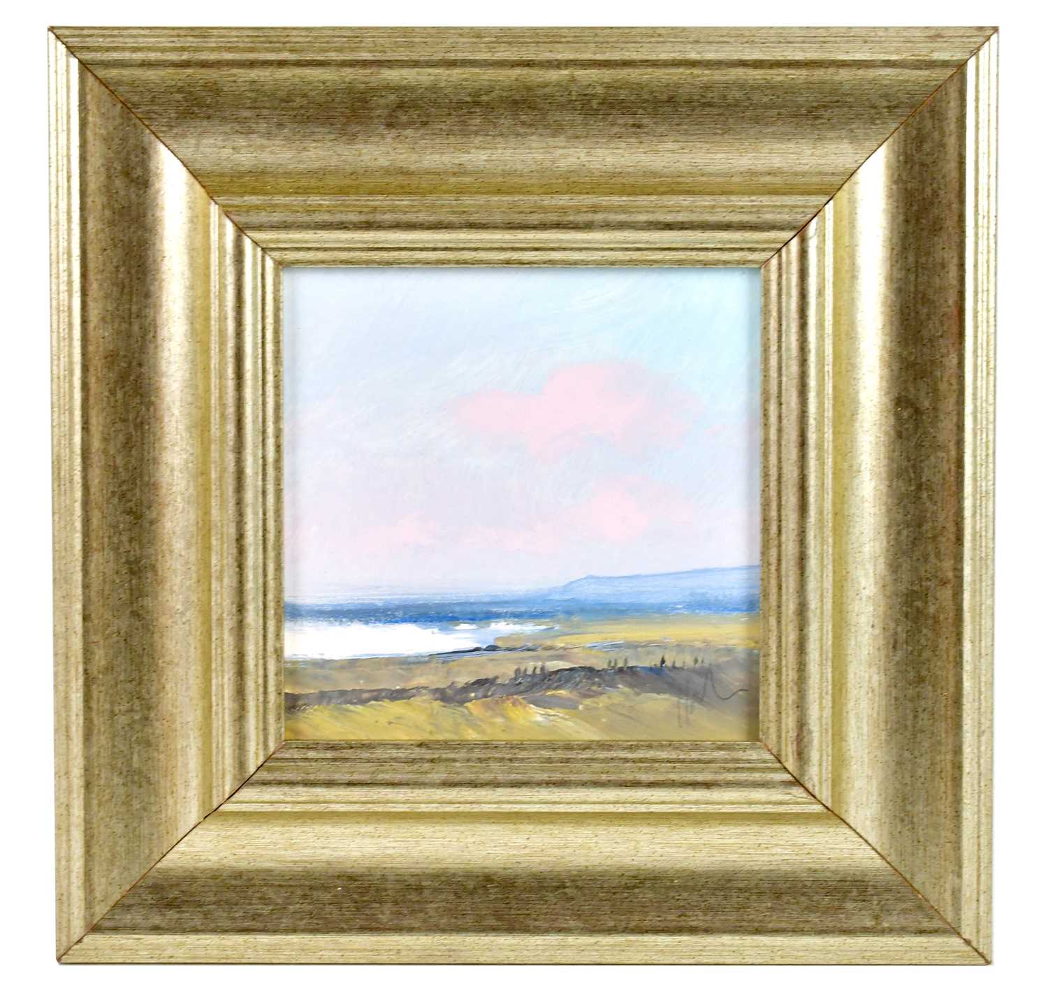 Lot 764 - PETER HODSON; oil on board, coastal